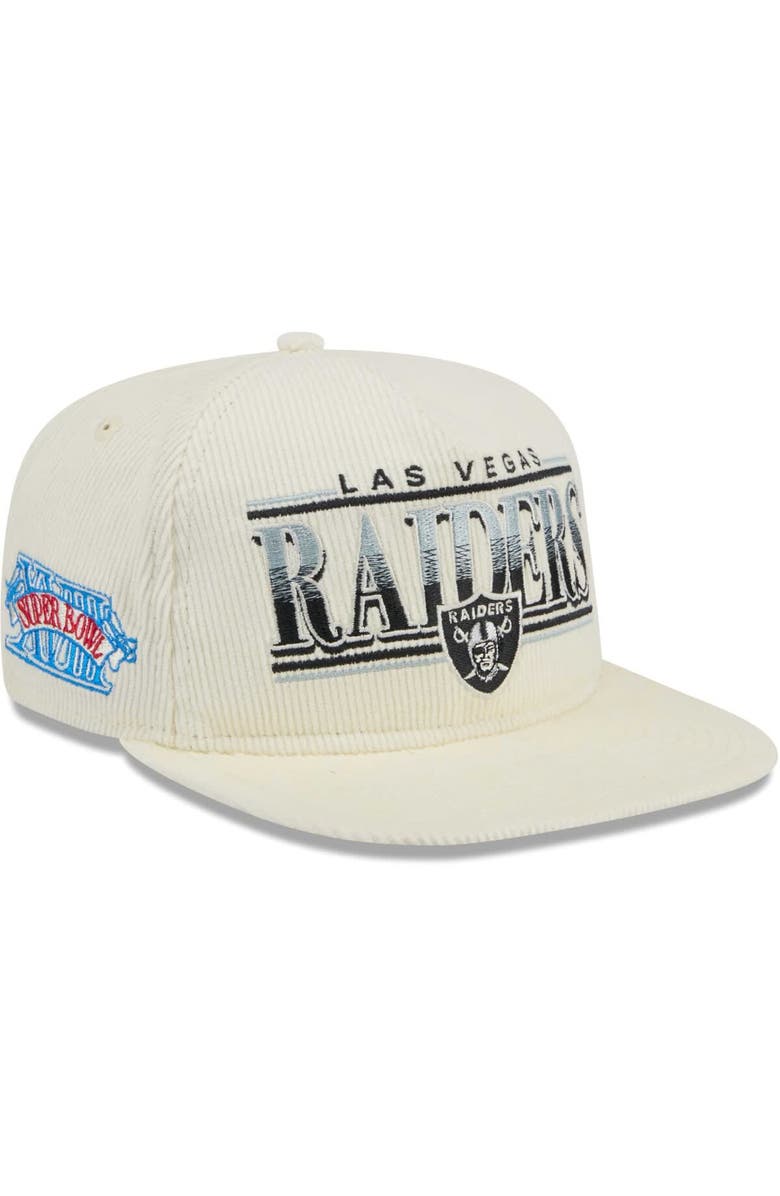 New Era Men's New Era Cream Las Vegas Raiders Throwback Corduroy Golfer ...