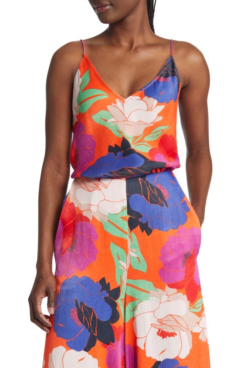 Lucy Floral V-Neck Silk Camisole