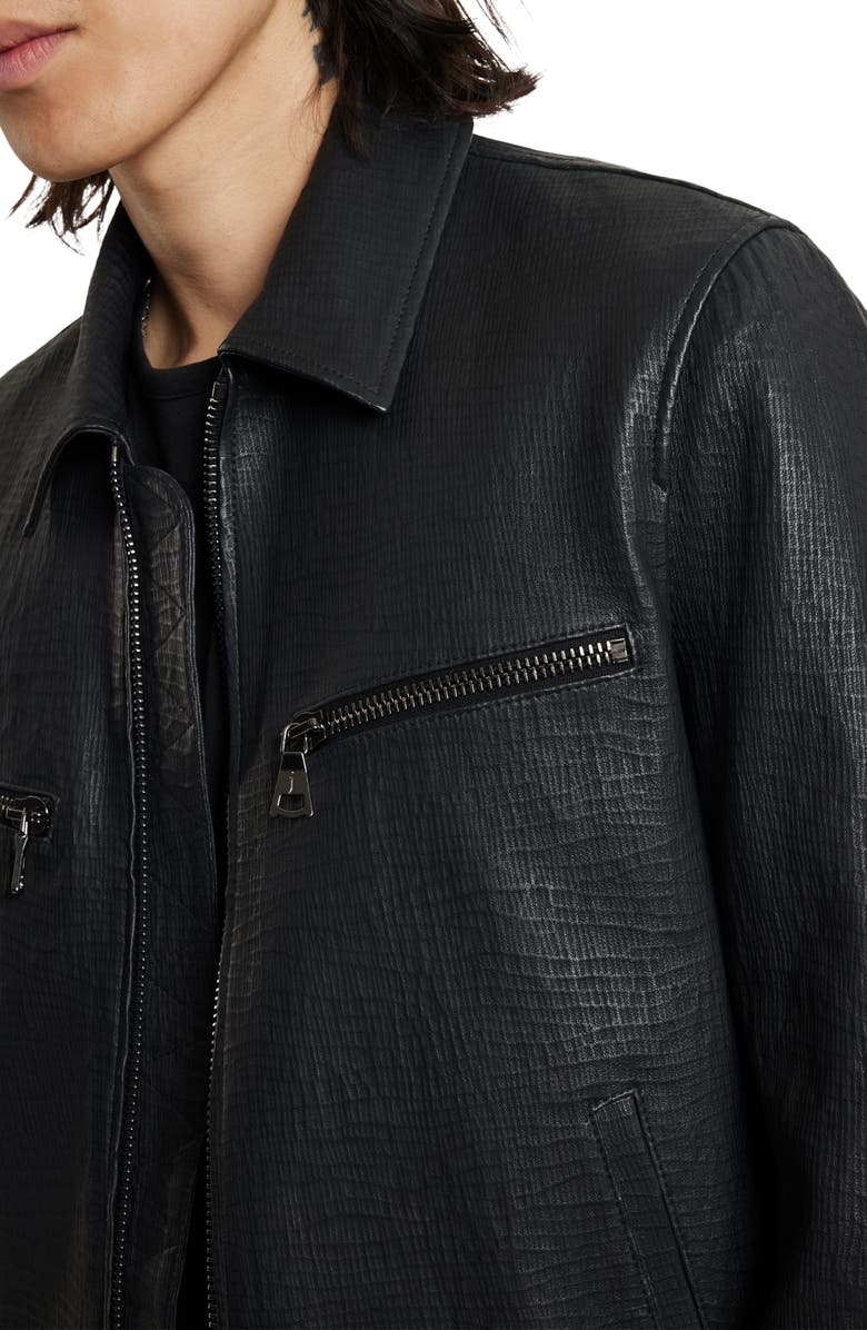 John Varvatos Tilden Embossed Leather Jacket | Nordstrom