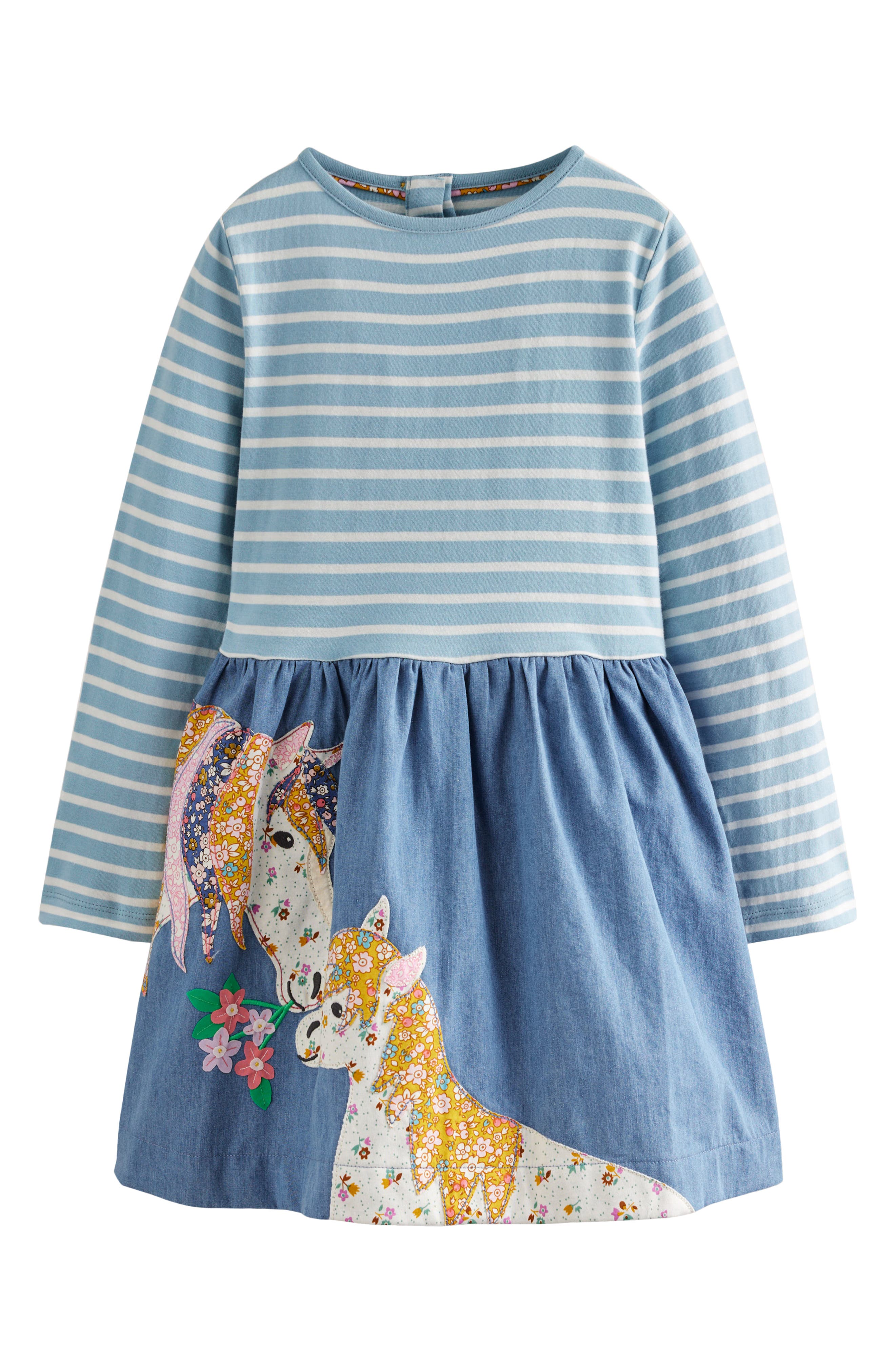 Mini Boden Kids' Appliqué Long Sleeve Dress | Nordstrom