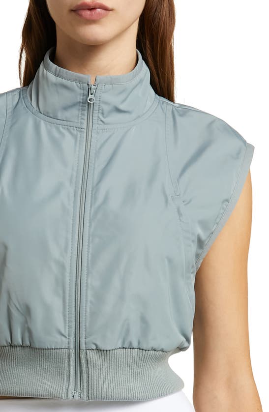 Alo Yoga In Motion Crop Waistcoat In Cosmic Grey | ModeSens