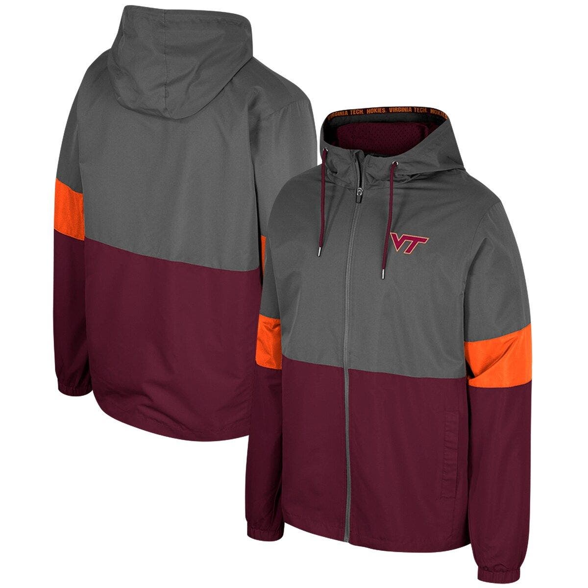 COLOSSEUM Men's Colosseum Charcoal Virginia Tech Hokies Miles Full-Zip ...
