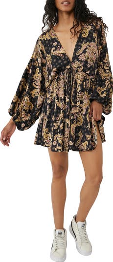 Free People Arzel Print Long Sleeve Minidress | Nordstrom