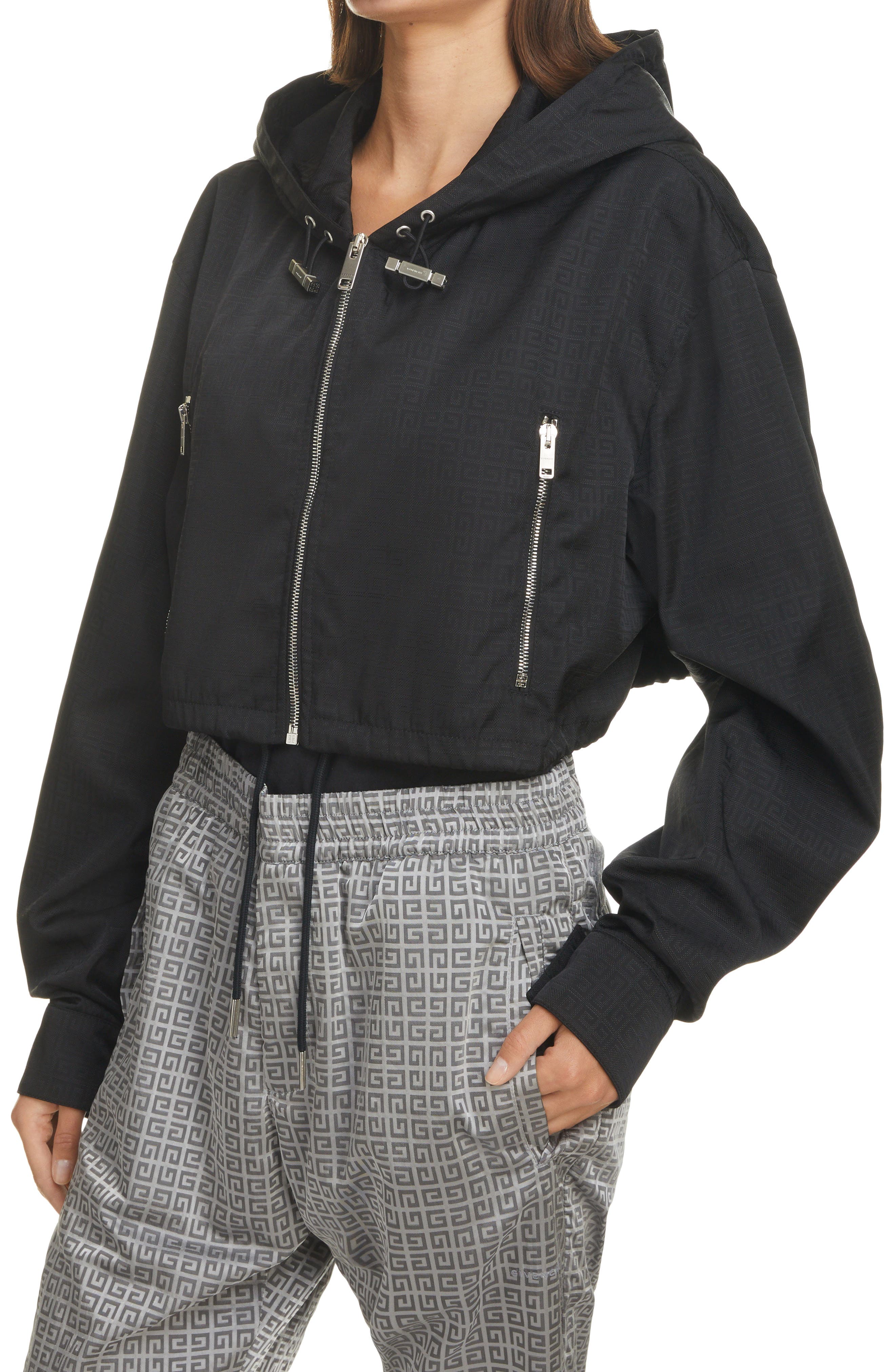 Givenchy Hooded Logo Crop Windbreaker | Nordstrom