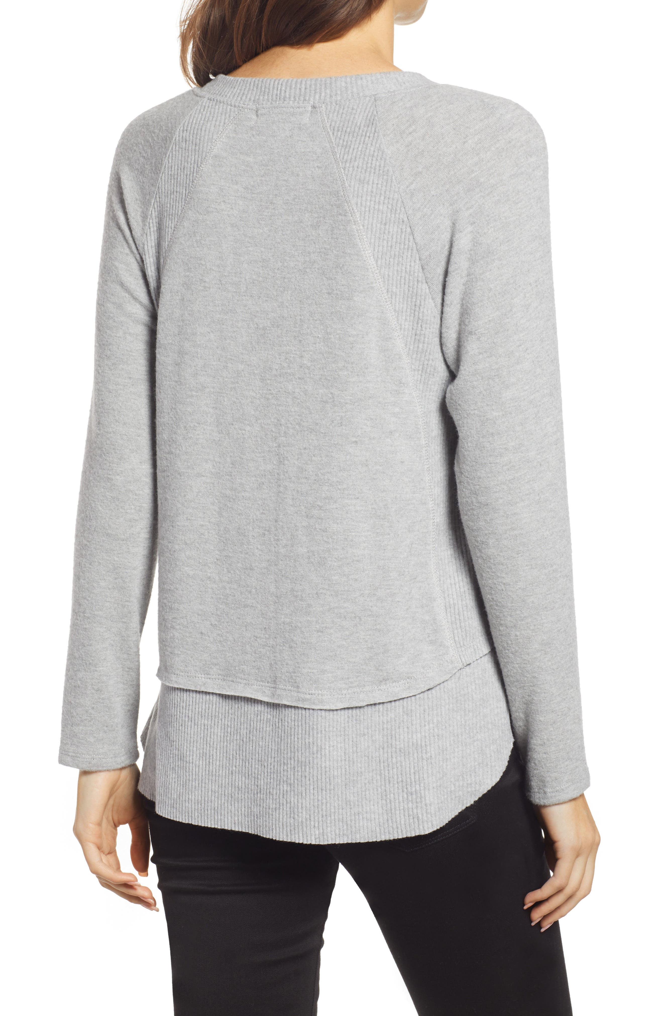 Everleigh Cozy Ribbed Inset Layered Tunic | Nordstrom