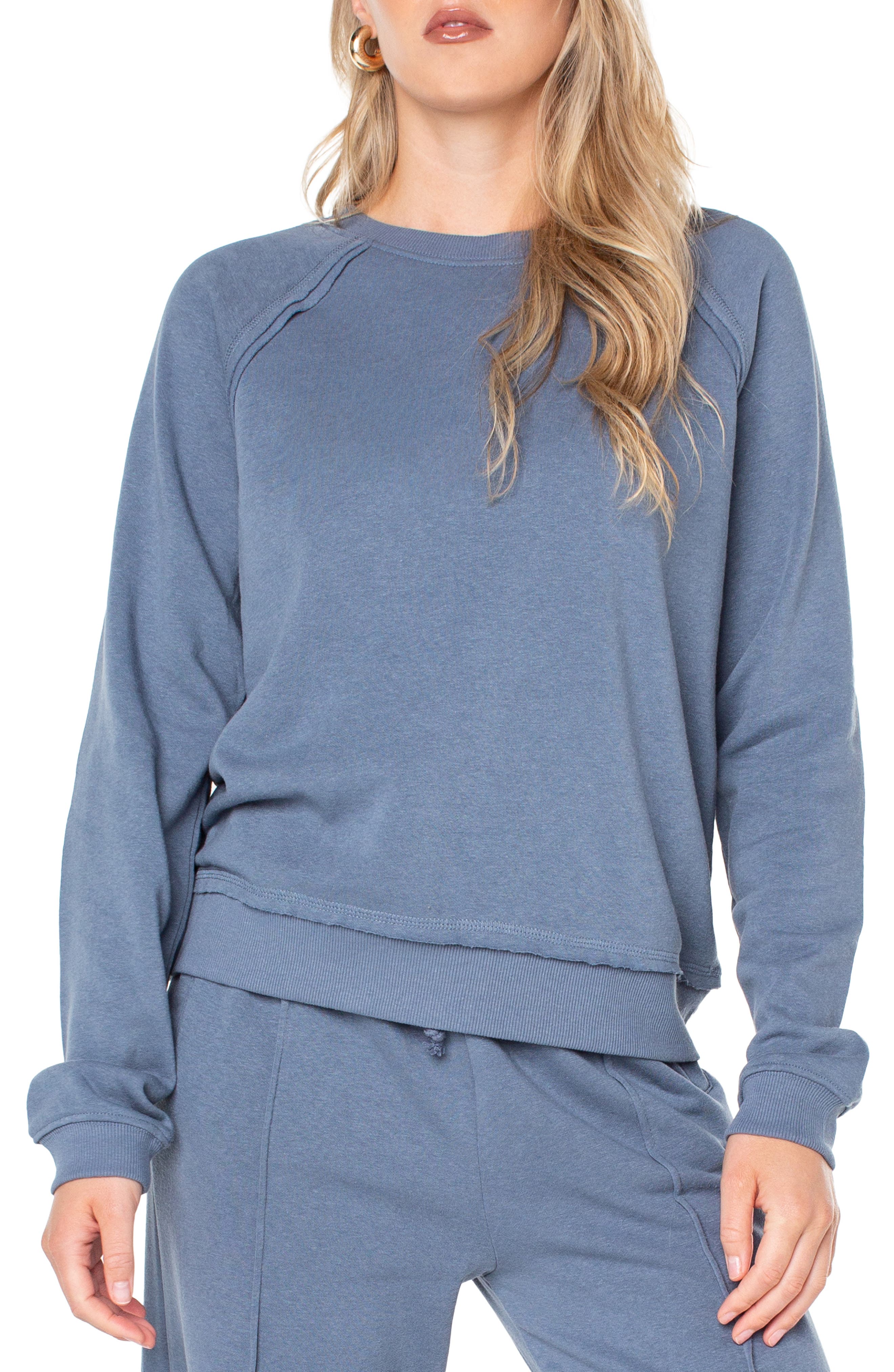RACHEL Rachel Roy Aria Raw Seam Raglan Sweatshirt | Nordstromrack