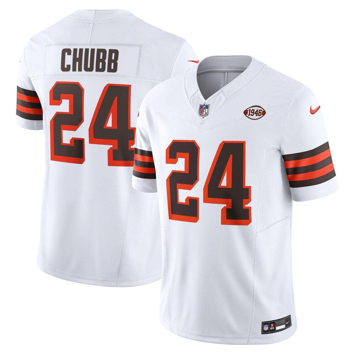 Nike Men's Nike Nick Chubb White Cleveland Browns Vapor F.U.S.E ...