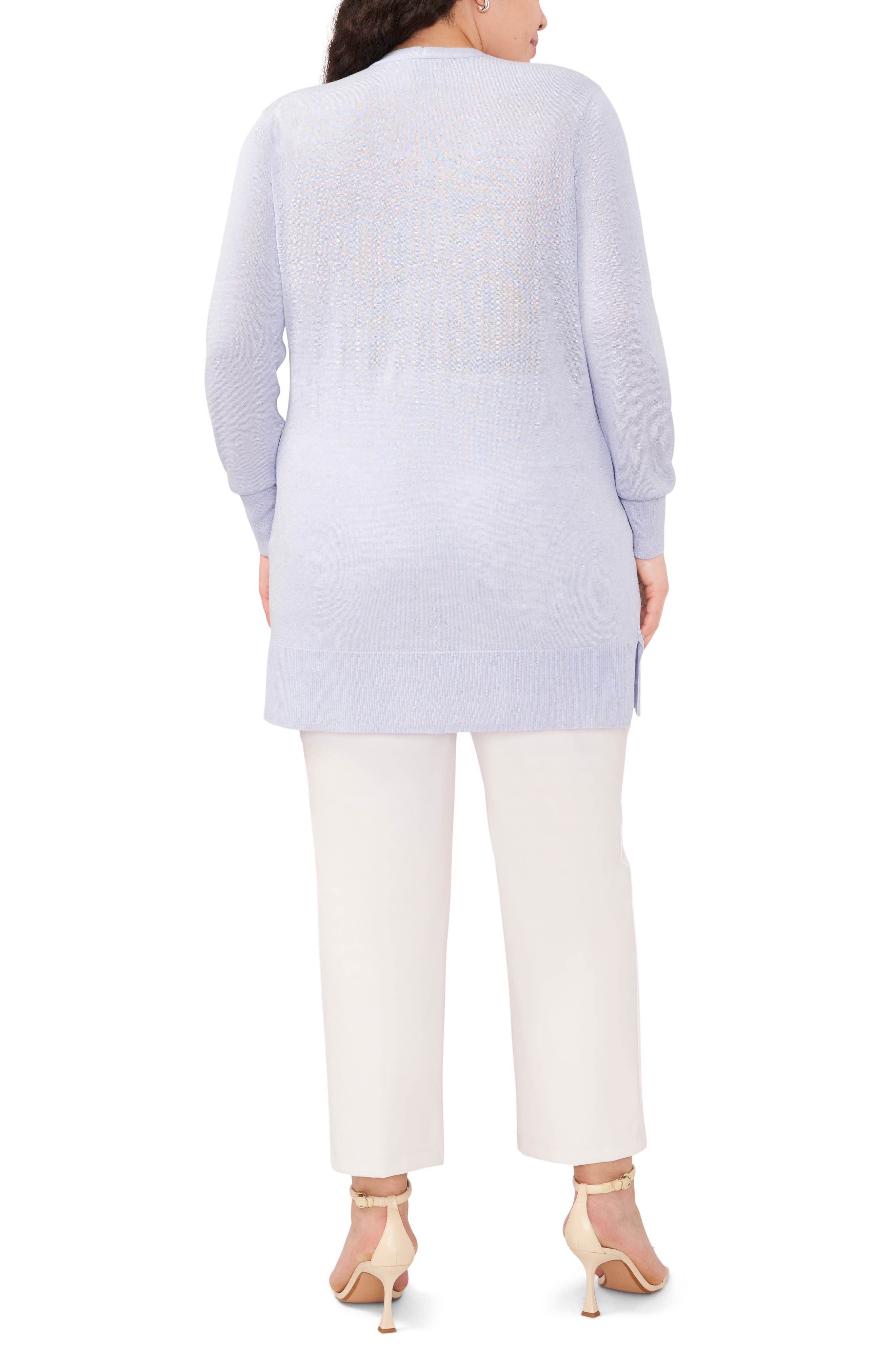 Halogen® Side Slit Linen Blend Cardigan | Nordstrom