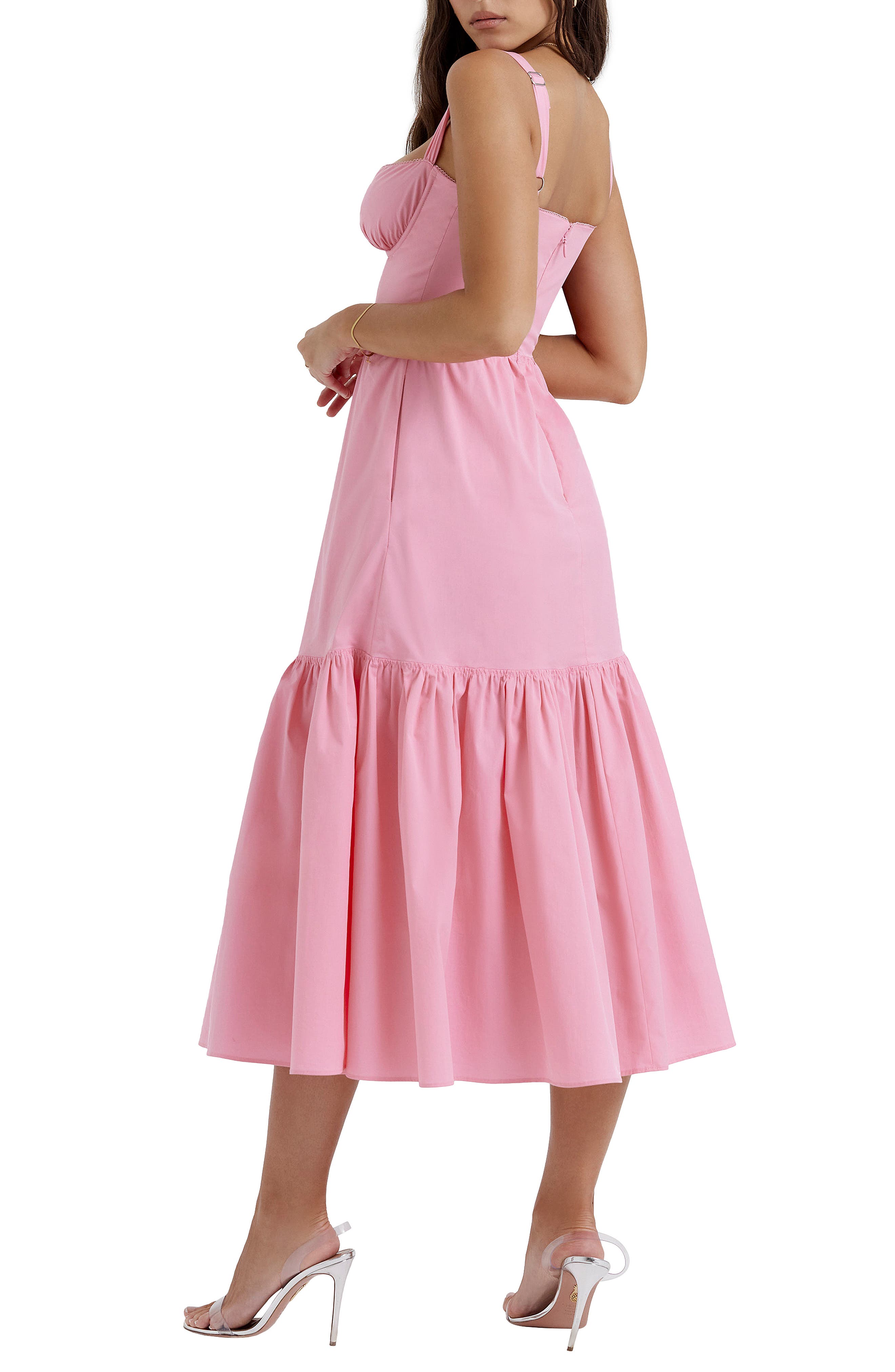 HOUSE OF CB Elia Floral Stretch Cotton Blend Corset Sundress | Nordstrom