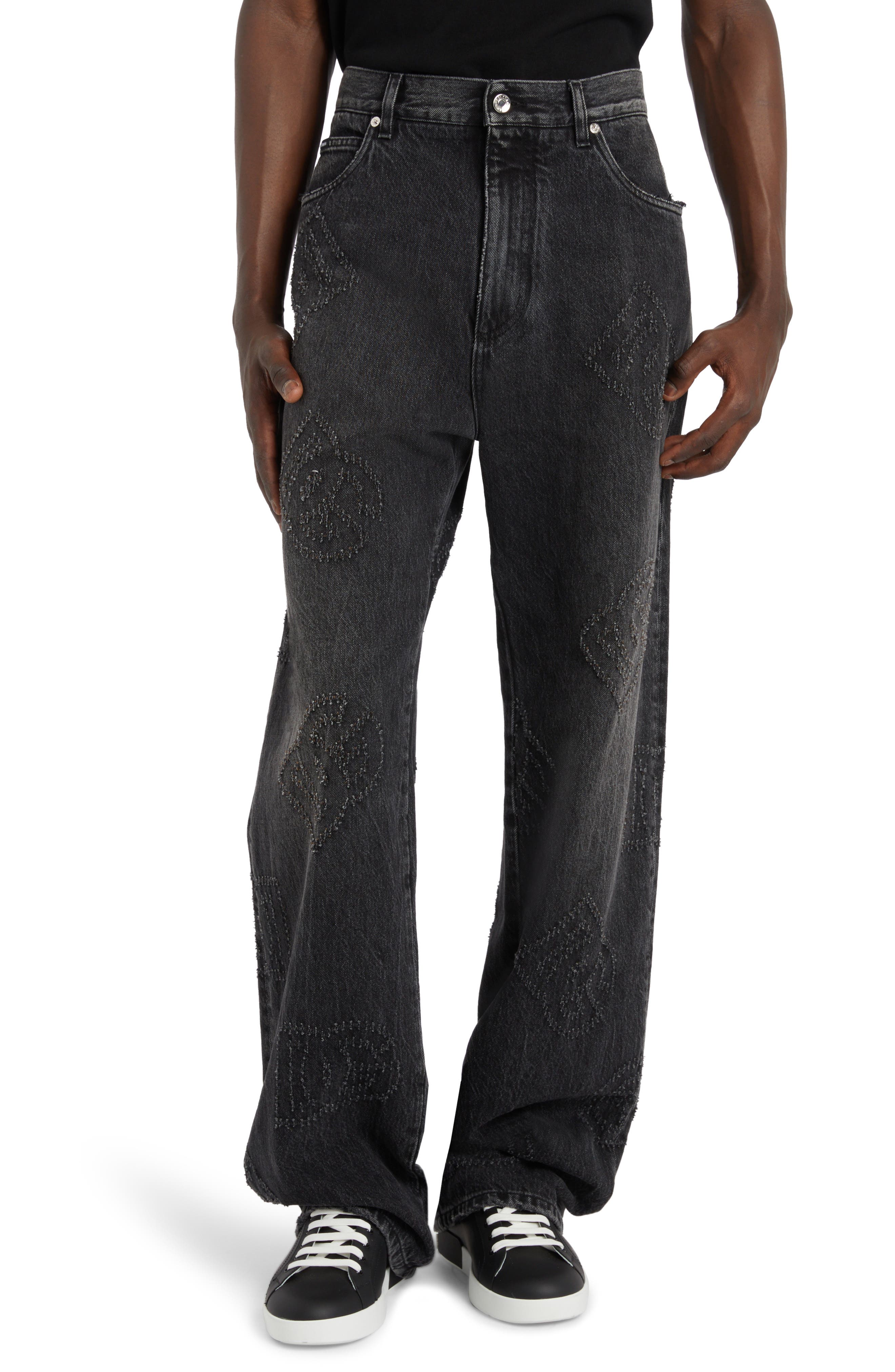 Dolce&Gabbana Baggy Fit Laser Etched DG Logo Jeans | Nordstrom