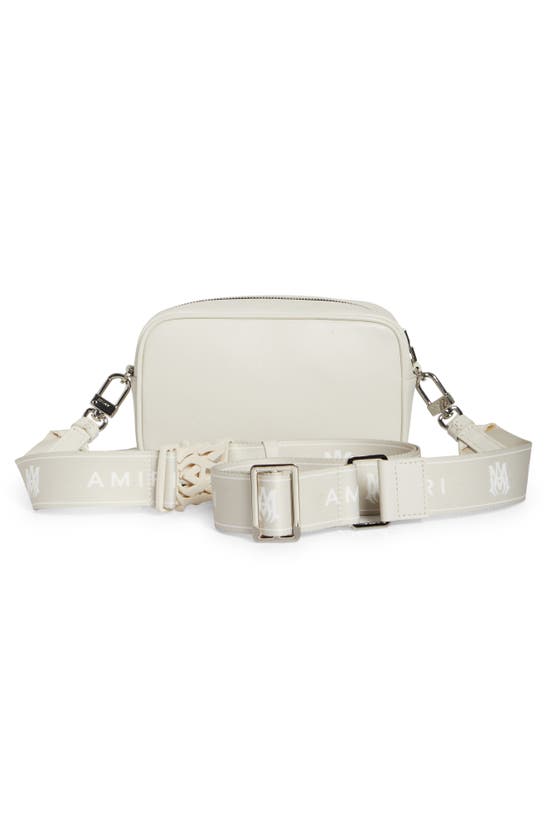 Amiri Monogram Logo Leather Camera Bag In Alabaster | ModeSens