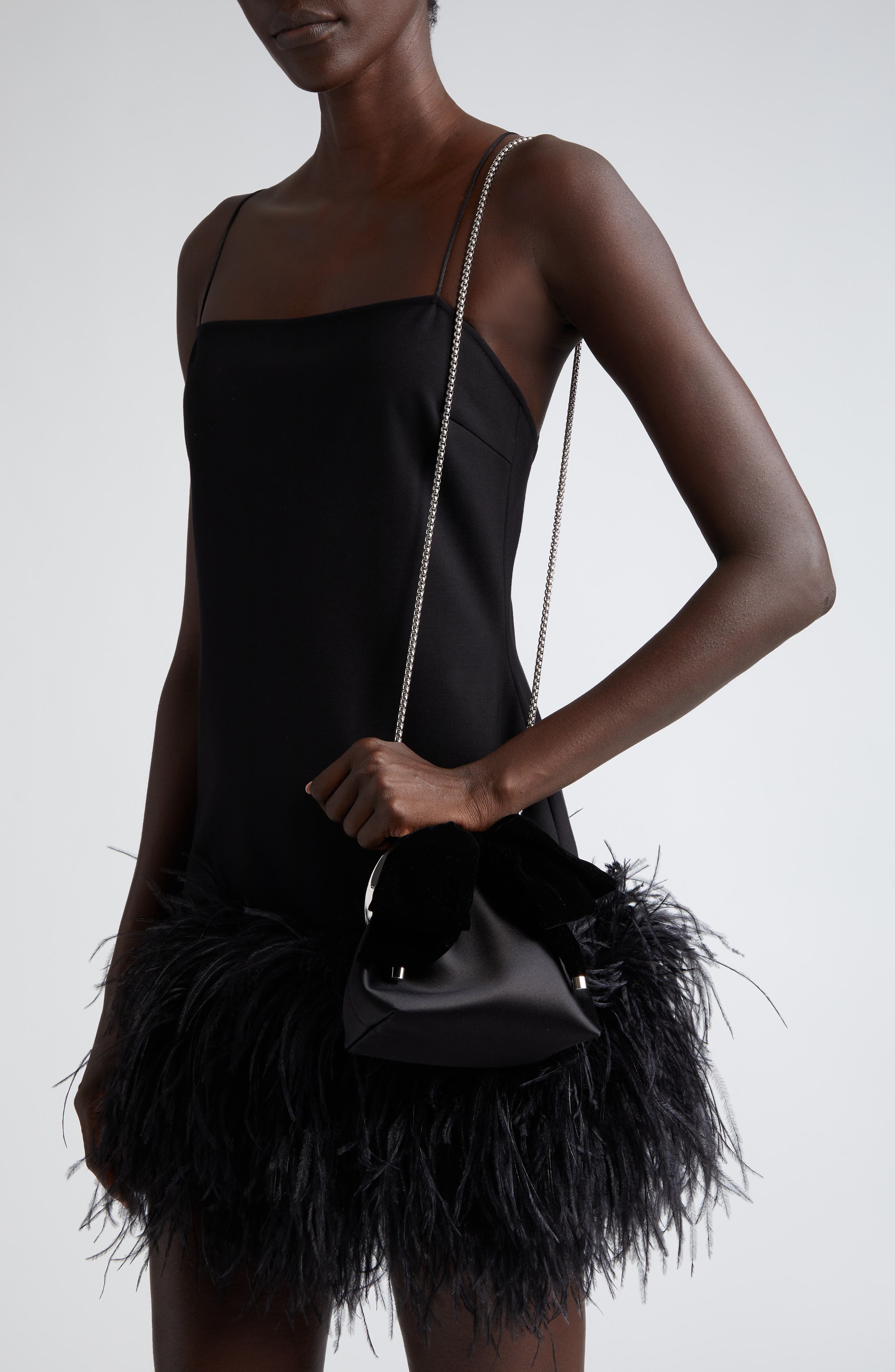 Jimmy Choo Bon Bon Velvet Bow Satin Top Handle Bucket Bag | Nordstrom