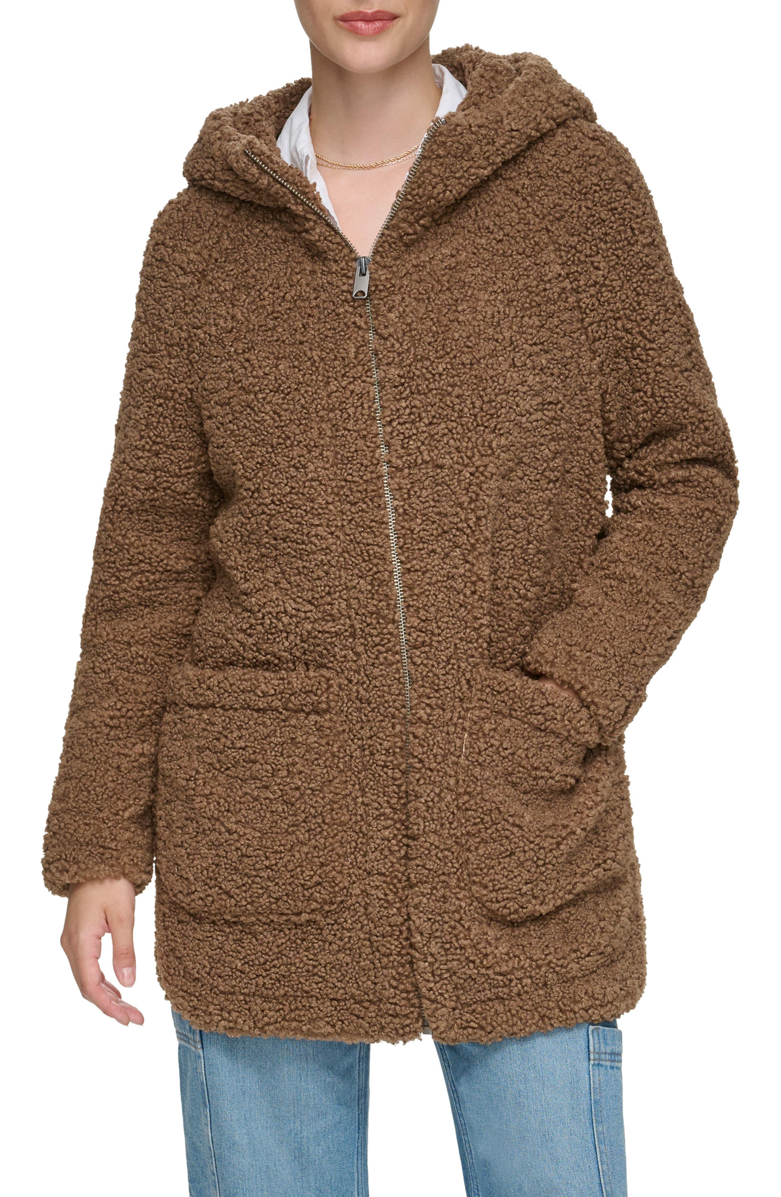 Andrew Marc Seneca Faux Shearling Hooded Jacket | Nordstromrack