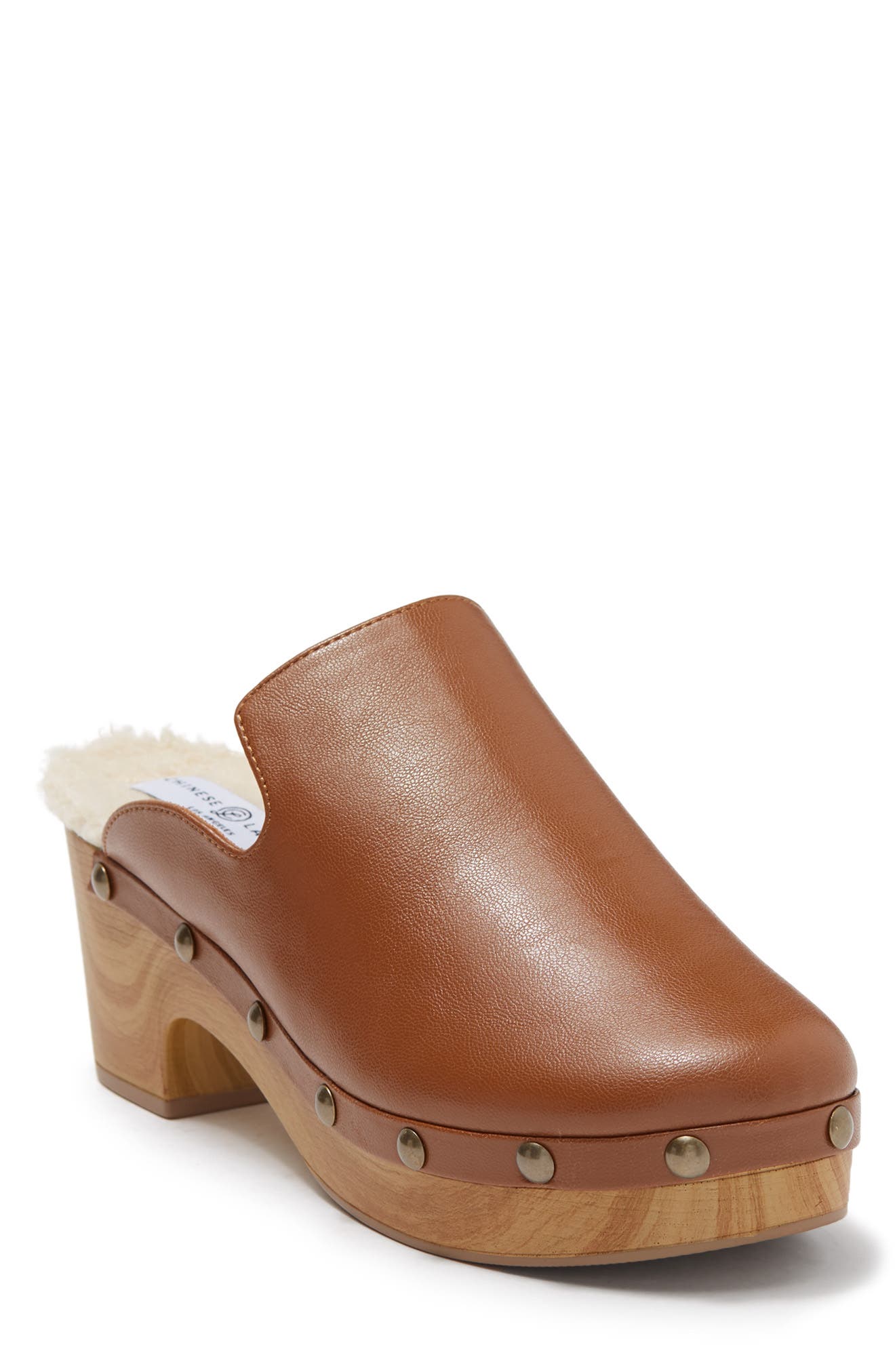 Chinese Laundry Call Out Faux Shearling Lined Clog In Camel | ModeSens