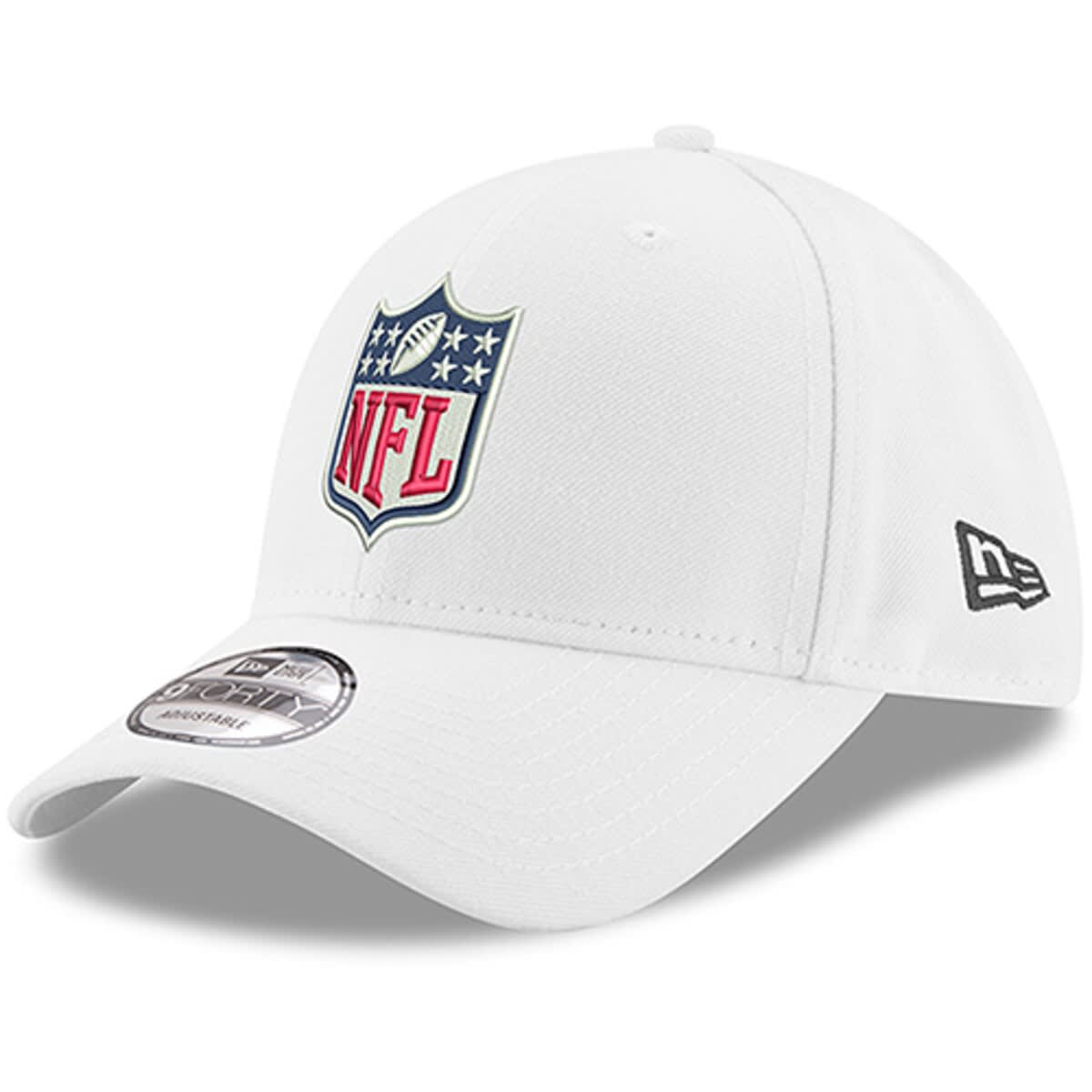 New Era Men's New Era White NFL Shield Logo 9FORTY Adjustable Hat ...