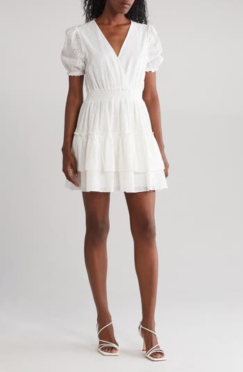 WAYF Smocked Cotton Eyelet Dress | Nordstromrack