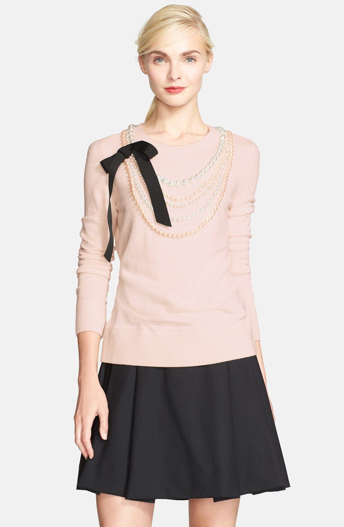 kate spade new york 'maxine' faux pearl embellished sweater | Nordstrom