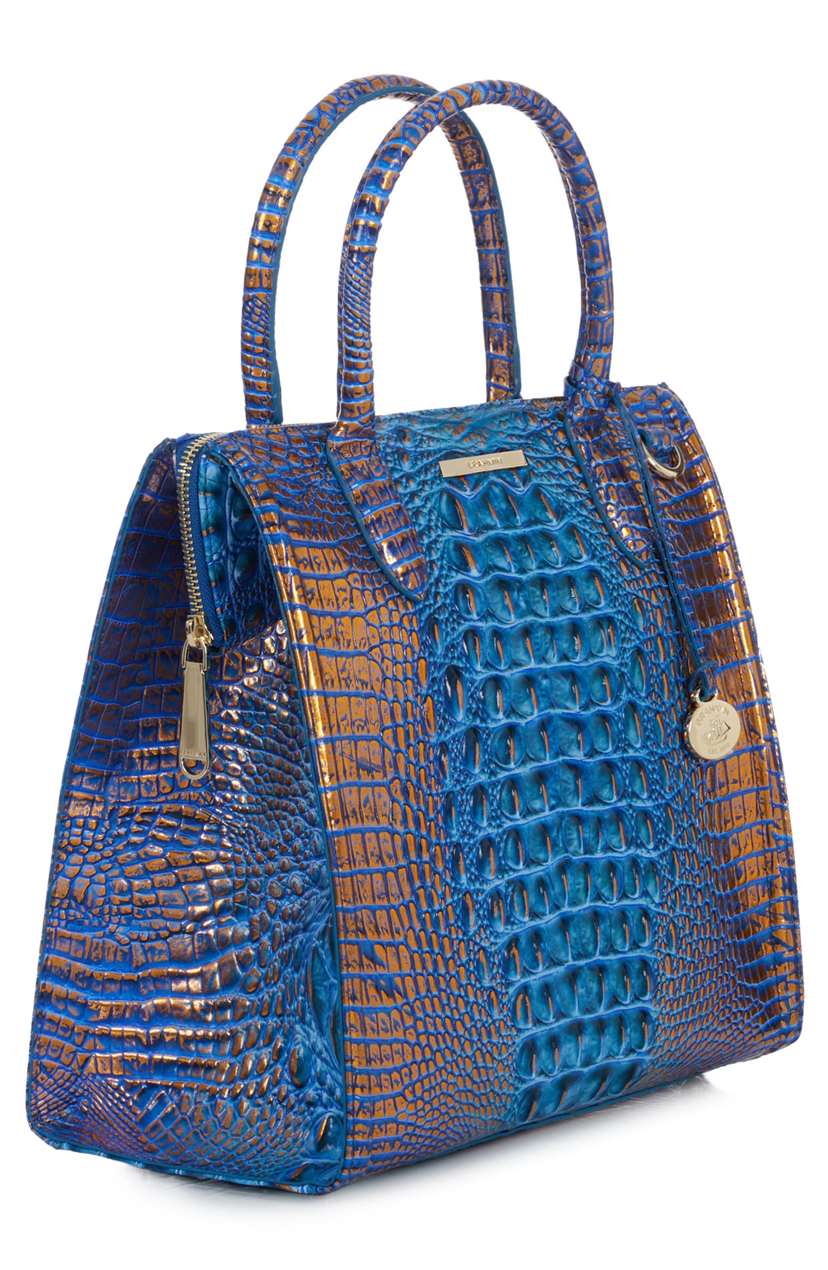 Brahmin Caroline Croc Embossed Leather Satchel | Nordstrom