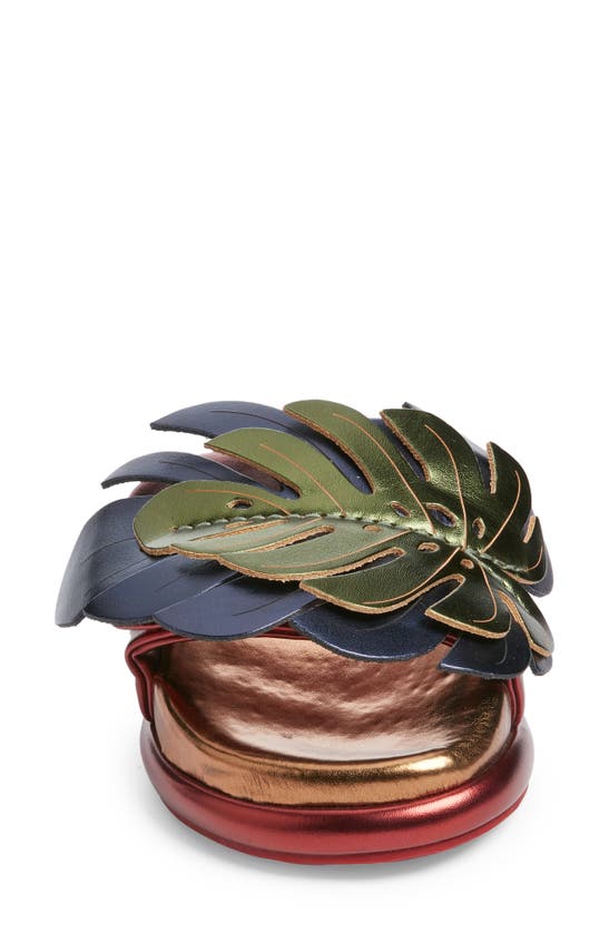 Farm Rio Monstera Anatomic Slide Sandal In Bronze | ModeSens