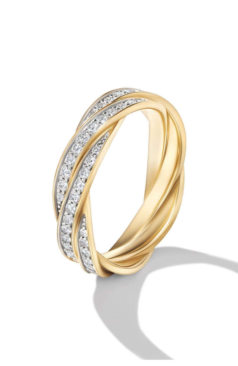 David Yurman Men's Twisted Cable Band Ring in 18K Yellow Gold with Pavé ... David Yurman Men's Twisted Cable Band Ring in 18K Yellow Gold with Pavé ...
