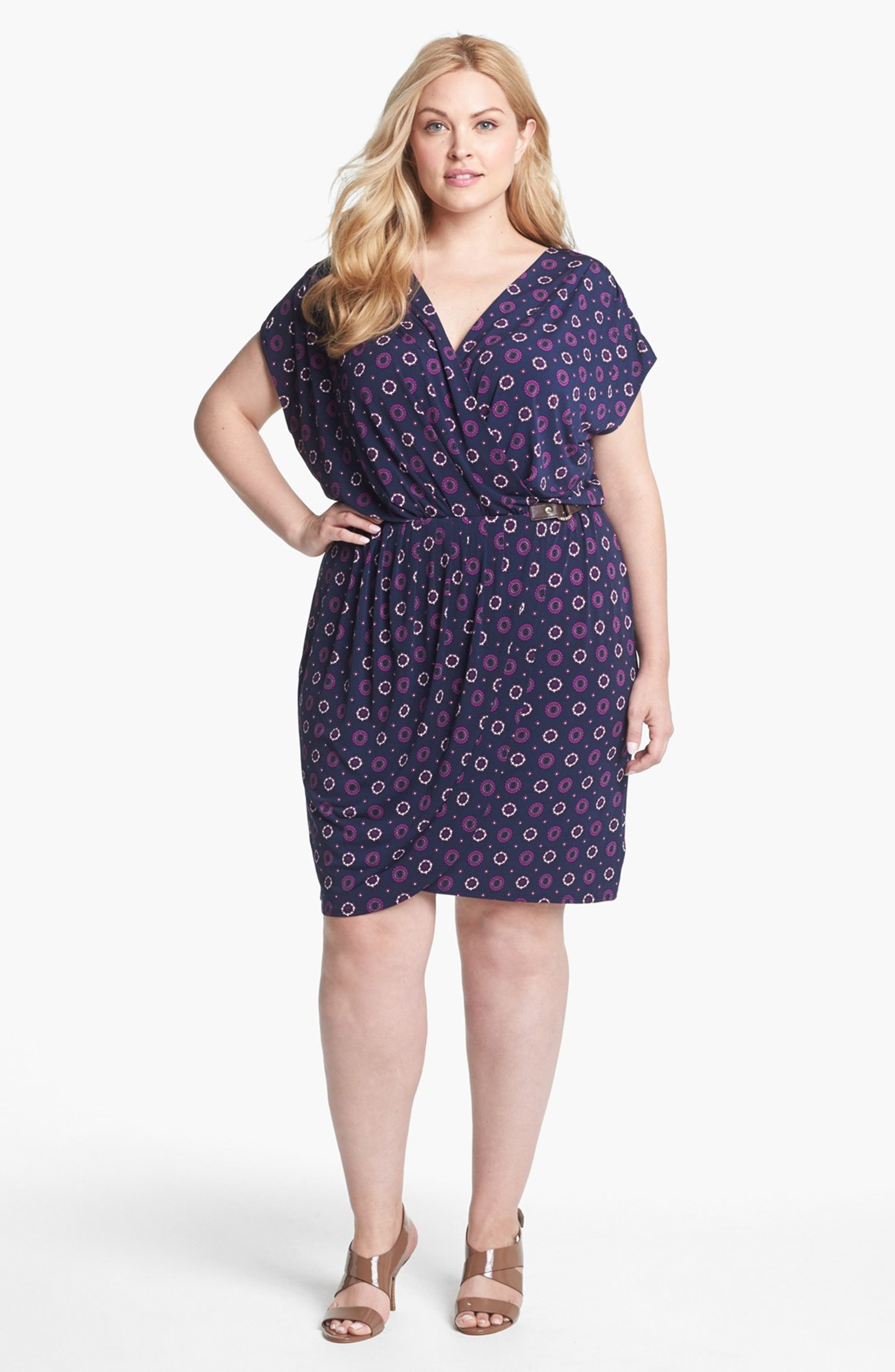 Michael Michael Kors Print Faux Wrap Jersey Dress Plus Size Nordstrom