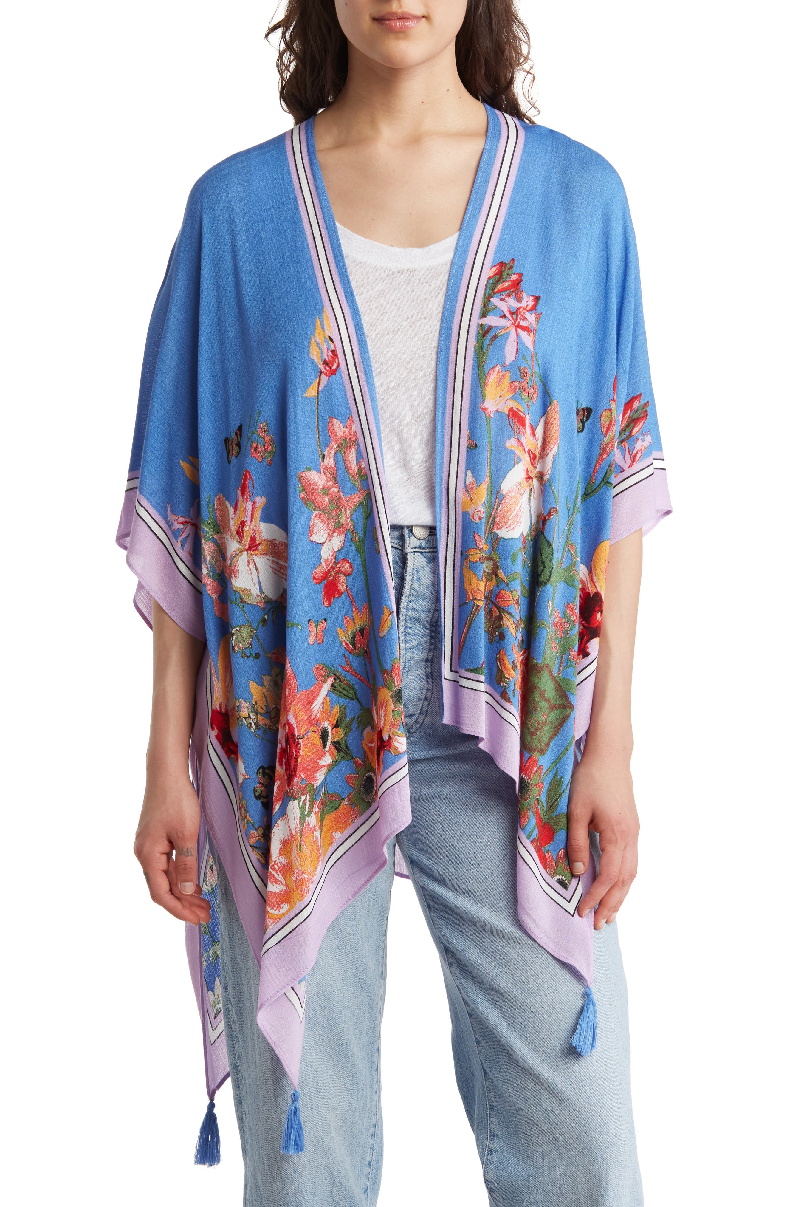 Vince Camuto Botanical Floral Ruana | Nordstromrack