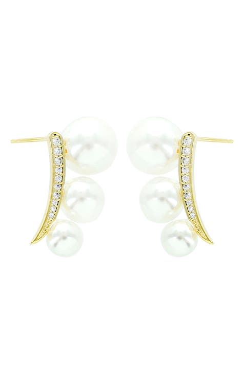Imitation Pearl Linear Earrings