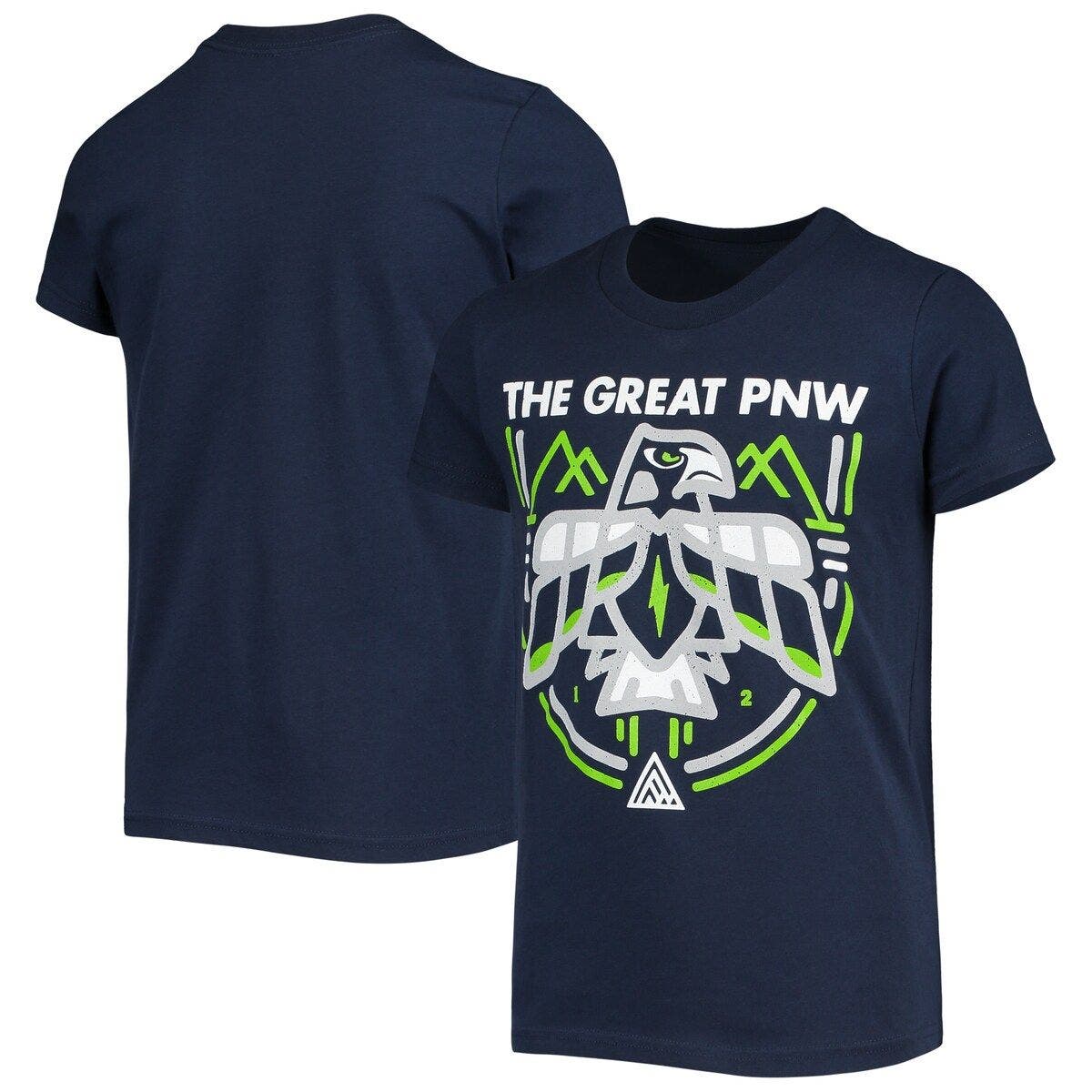 The Great PNW Youth THE GREAT PNW College Navy Seattle Seahawks Hawk T ...