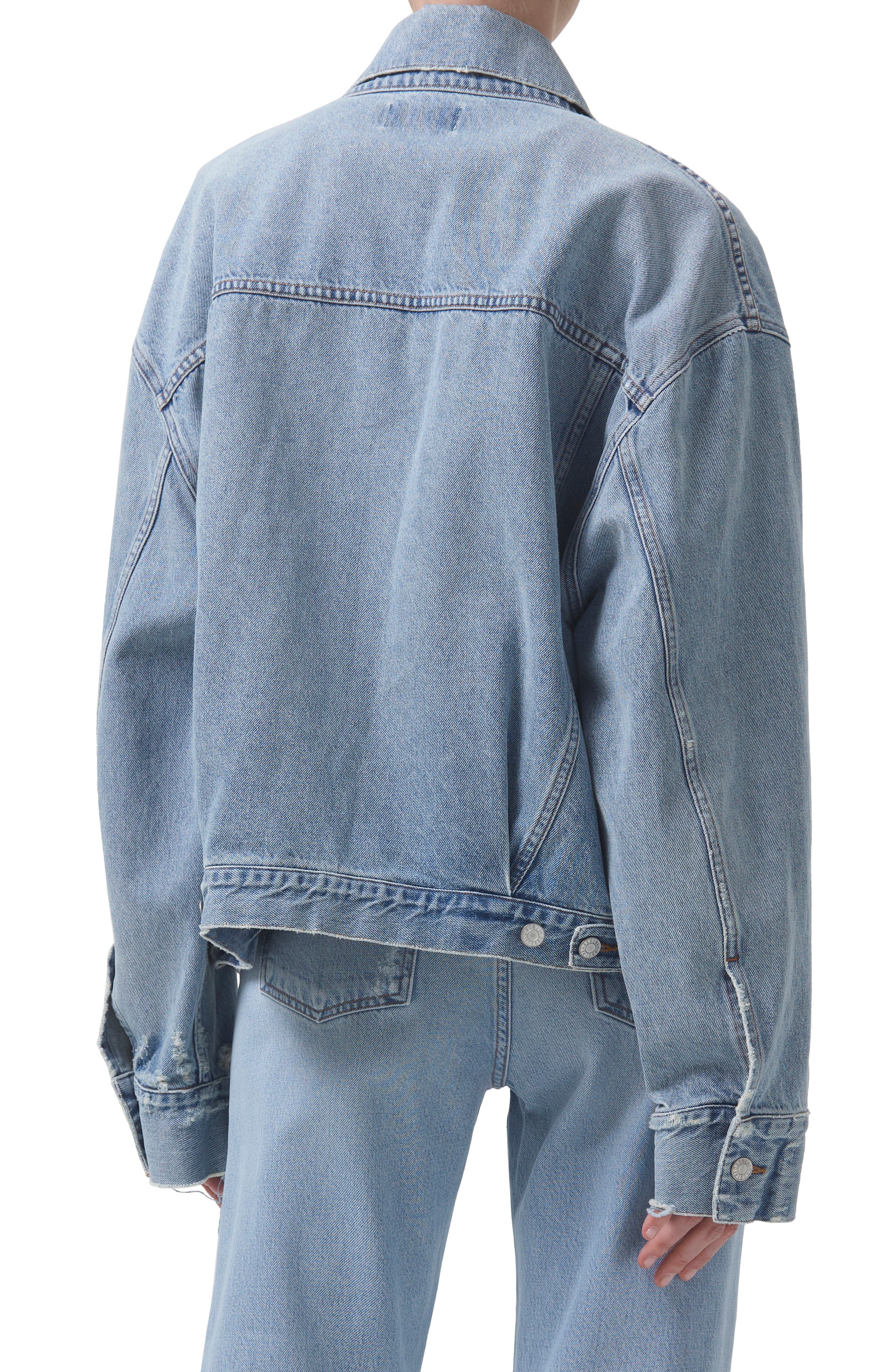 AGOLDE Martika Frayed Oversize Denim Jacket | Nordstrom