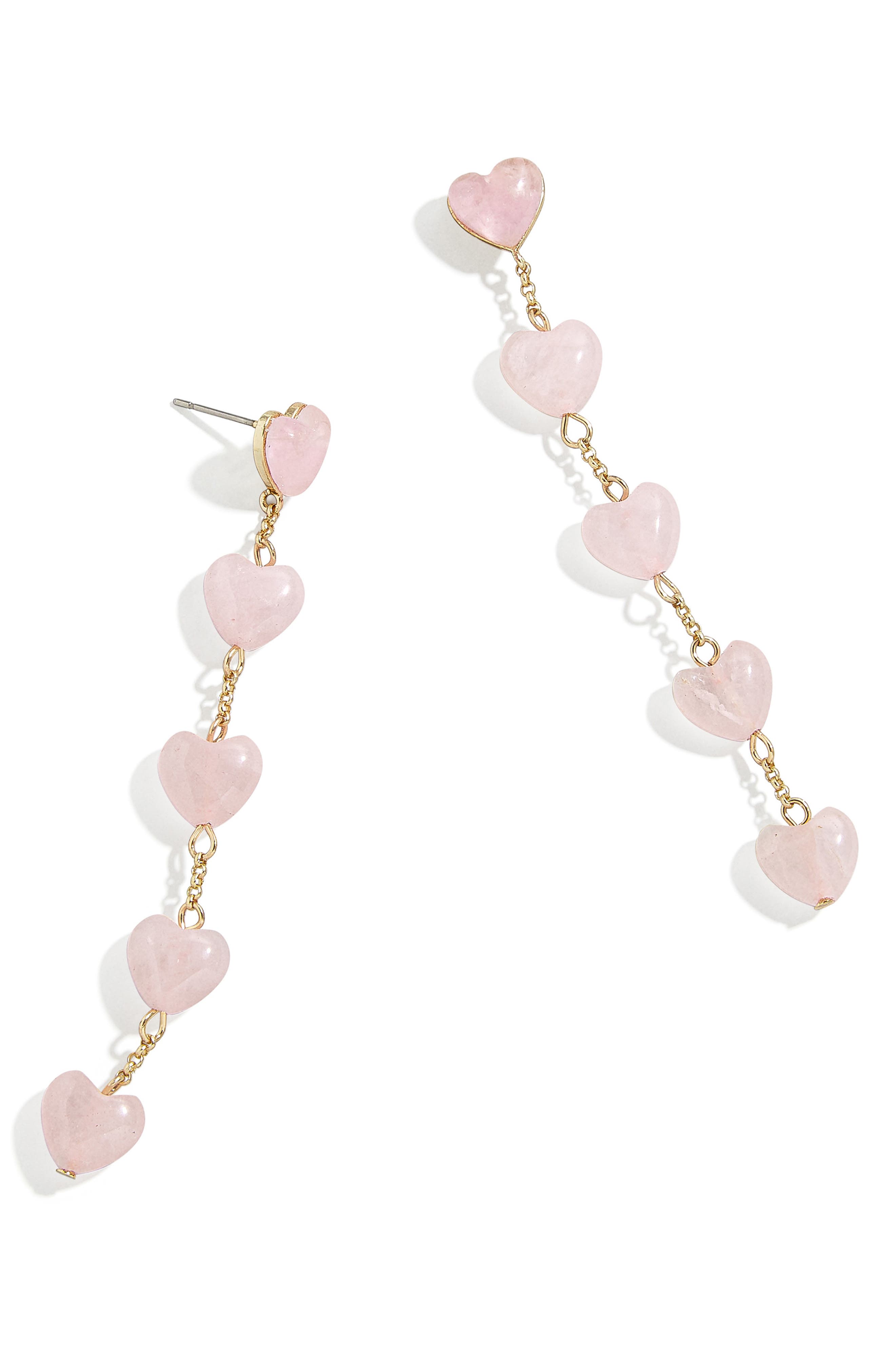 BaubleBar Juno Rose Quartz Linear Drop Earrings | Nordstrom