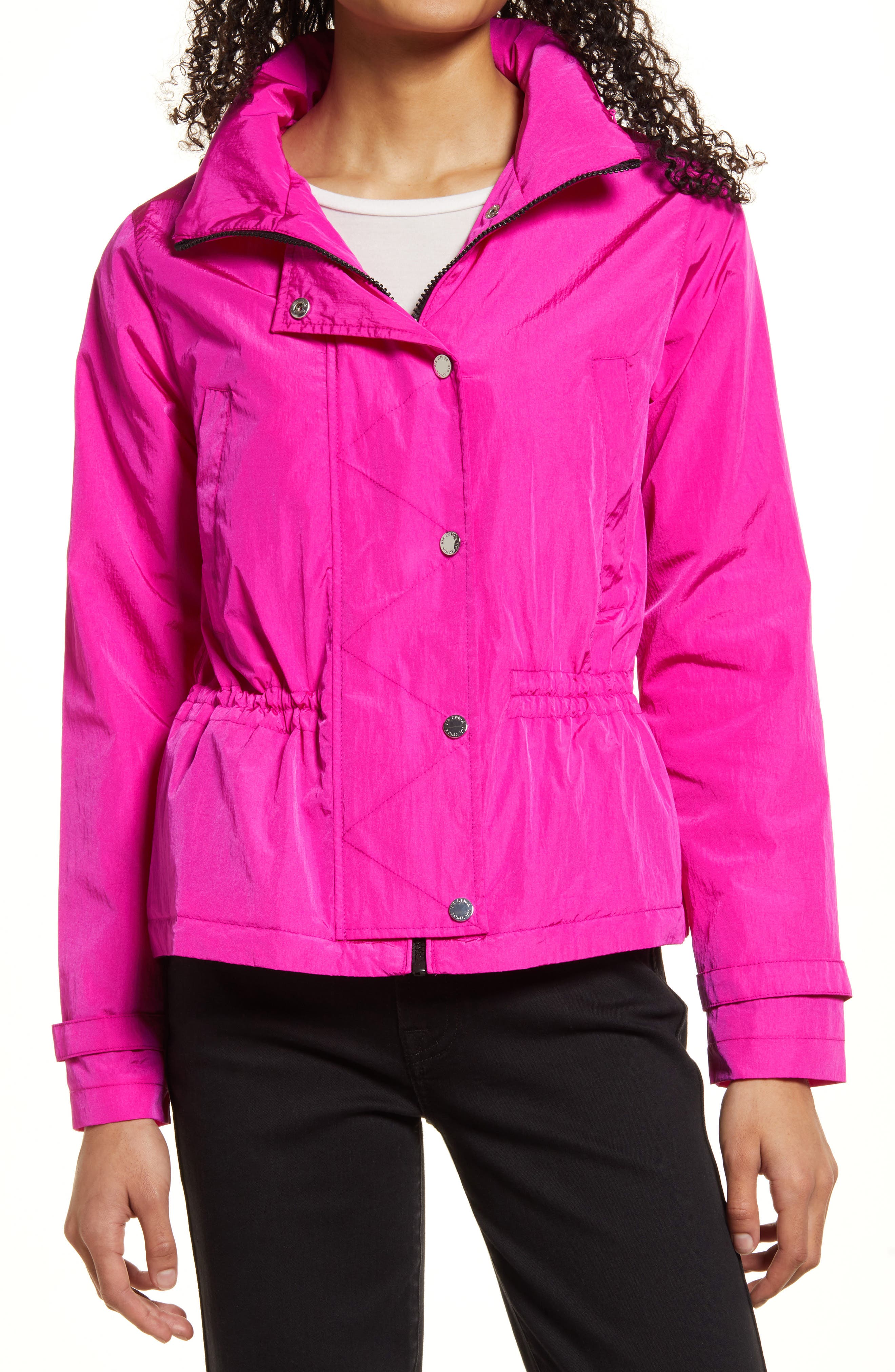 Via Spiga Packable Water Resistant Rain Jacket | Nordstrom