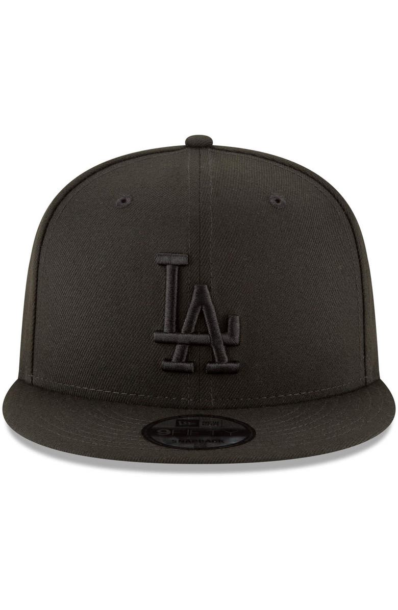 New Era Los Angeles Dodgers New Era Black on Black 9FIFTY Team Snapback ...