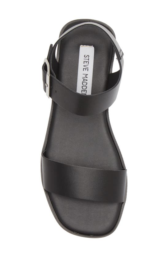 Steve Madden Keenan Quarter Strap Platform Sandal In Black Leather Modesens