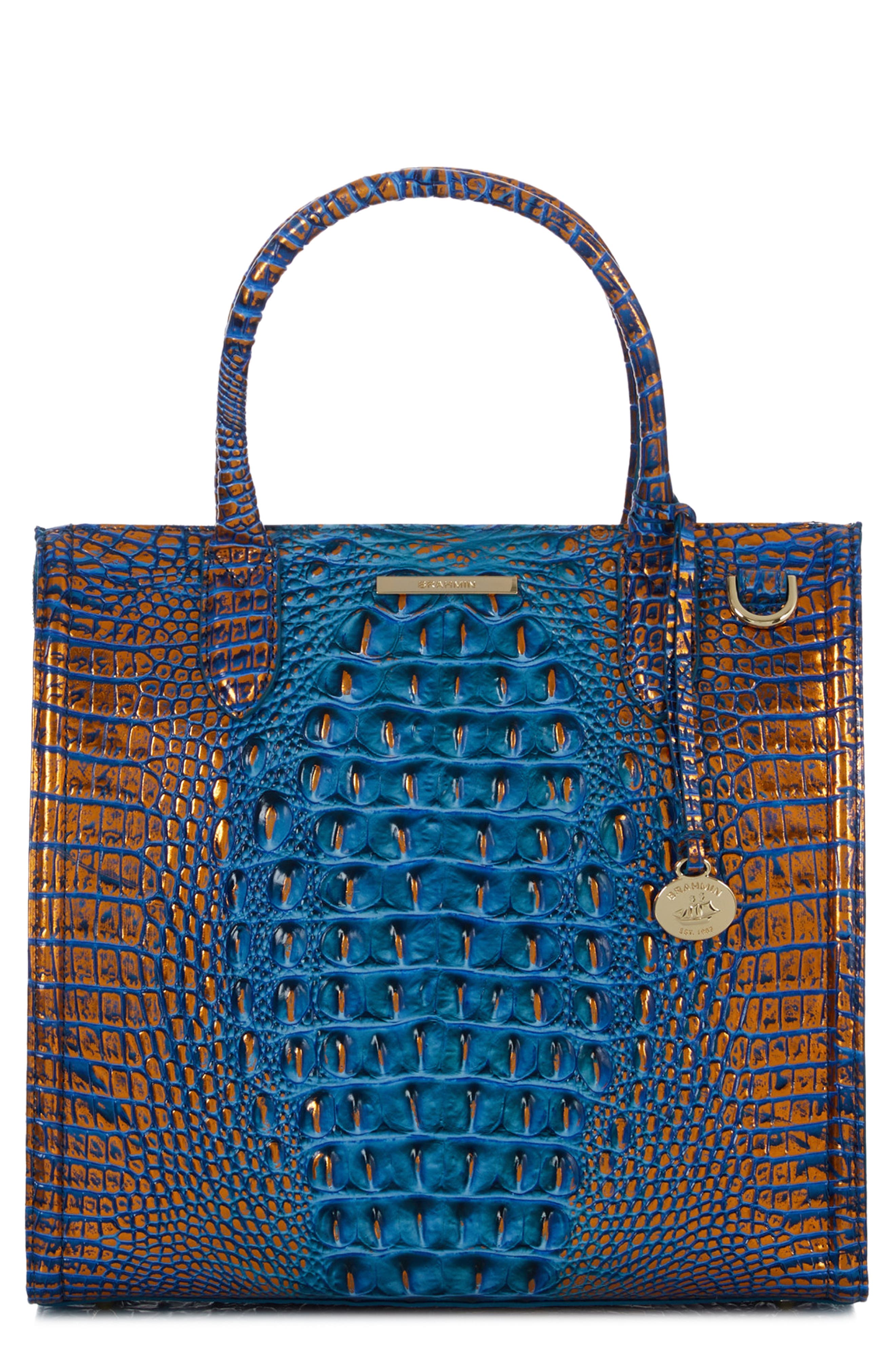 Brahmin Caroline Croc Embossed Leather Satchel | Nordstrom