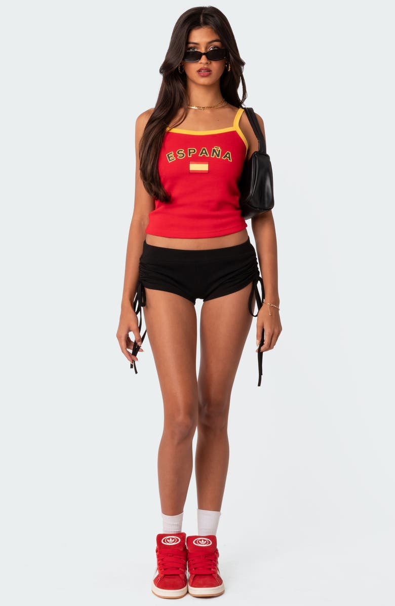 EDIKTED Spain Cotton Graphic Crop Tank | Nordstrom