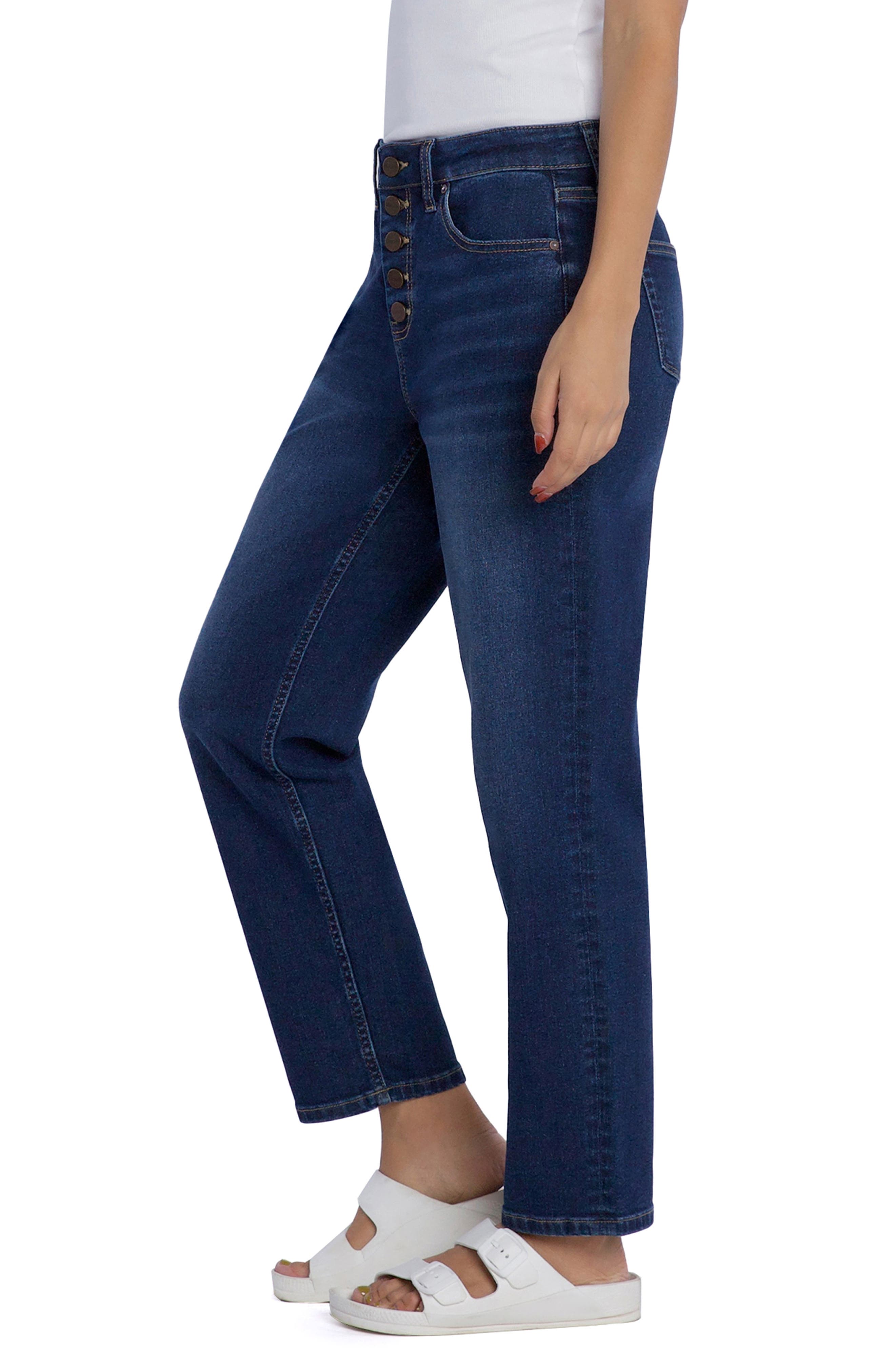 HINT OF BLU Effortless Exposed Button Fly Boyfriend Jeans | Nordstrom