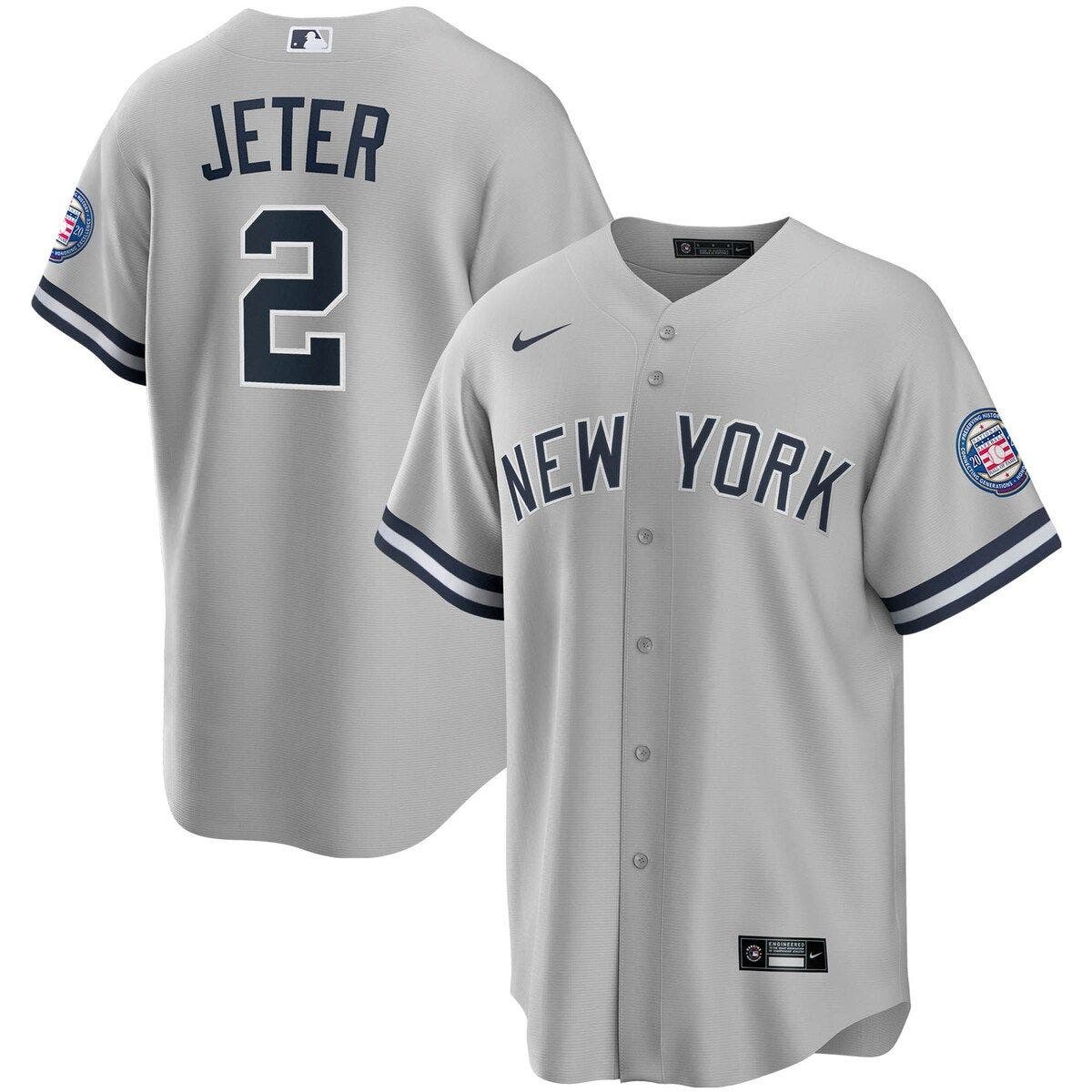 Nike Men's Nike Derek Jeter Gray New York Yankees 2020 Hall of Fame ...