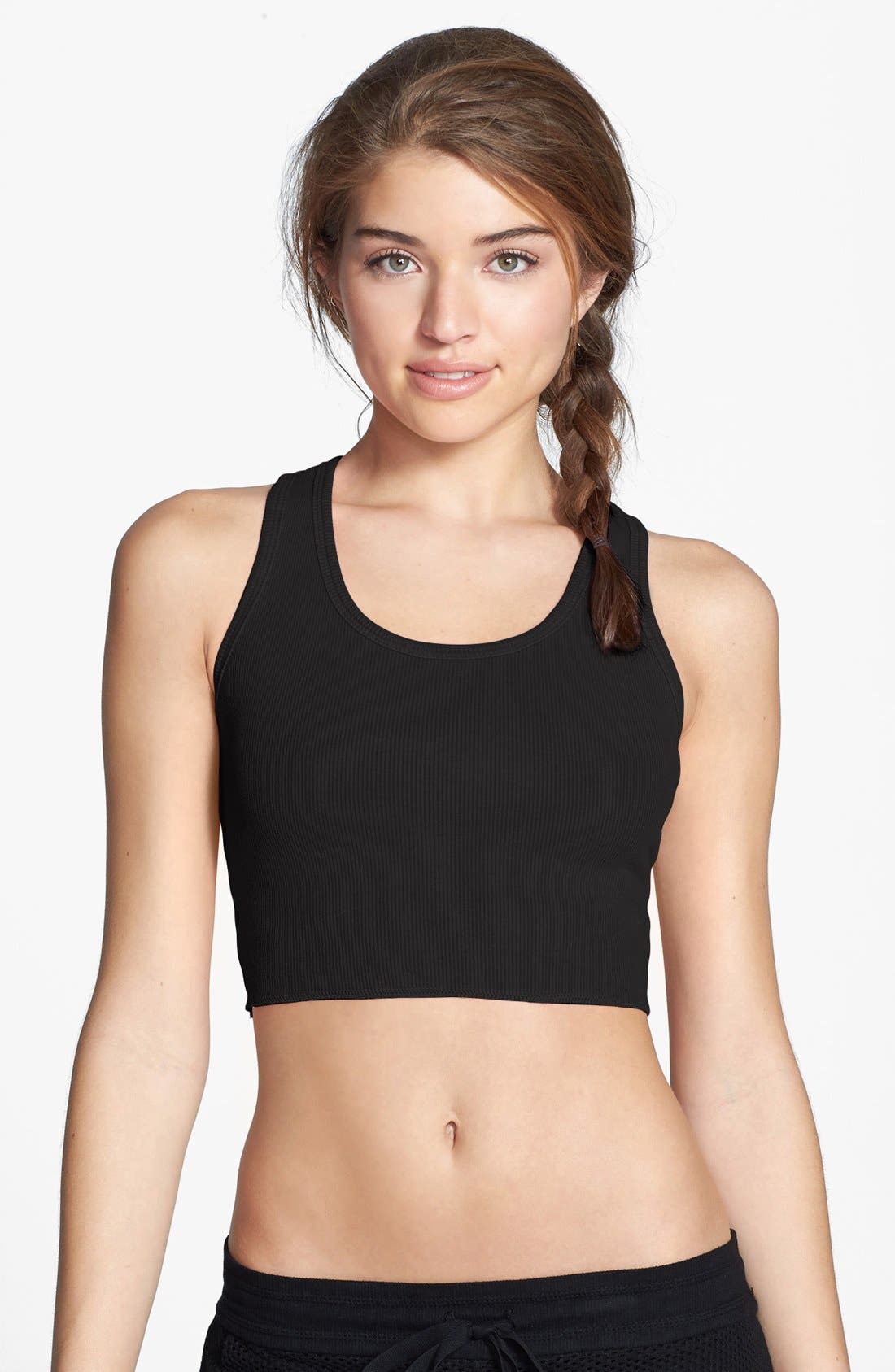Solow Ribbed Racerback Crop Sports Bra | Nordstrom