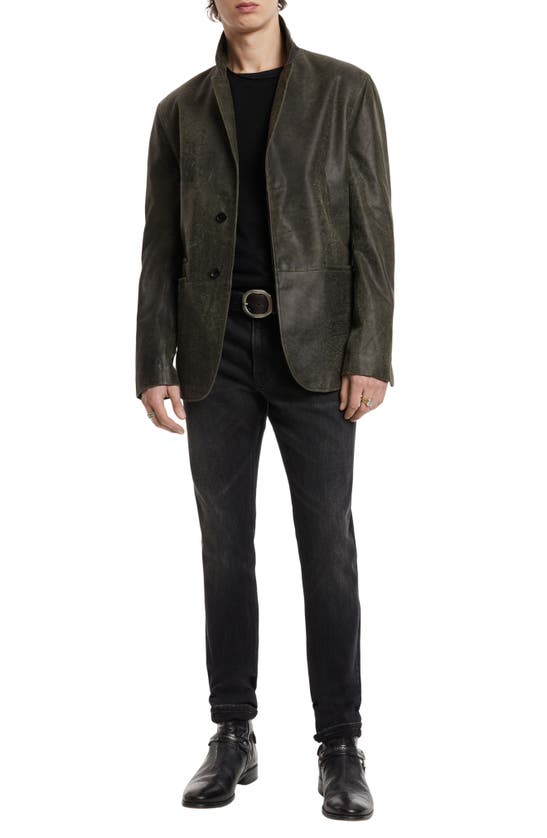 John Varvatos Concealed Packet Slim Fit Leather Jacket In Legume | ModeSens