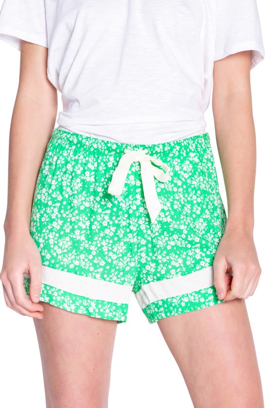 Pj Salvage Out Of Office Drawstring Pajama Shorts In Green | ModeSens