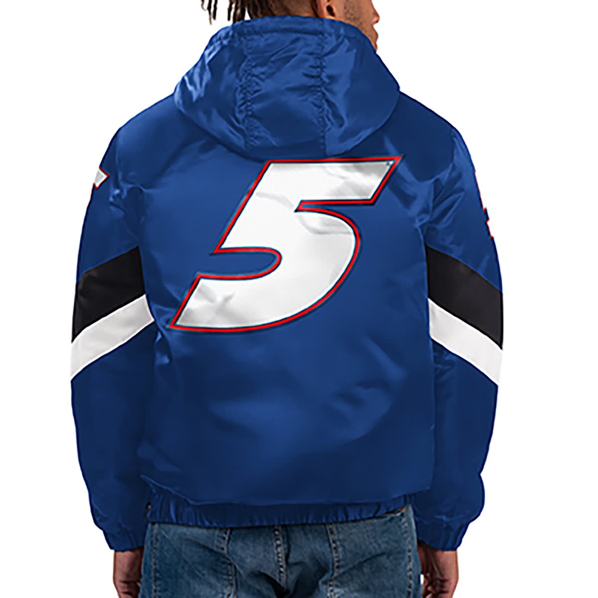 STARTER Men's Starter Royal Kyle Larson Home Team Satin Half-Zip Hoodie ...
