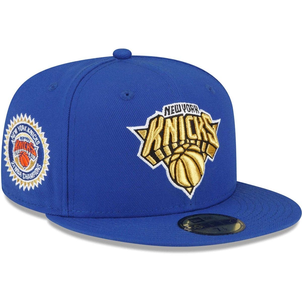 New Era Men's New Era Blue New York Knicks 2x NBA Champions Metallic ...