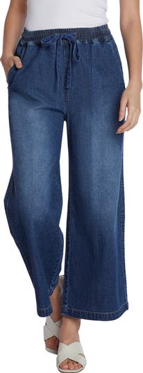 Wash Lab Denim Drawstring Ankle Wide Leg Jeans | Nordstrom
