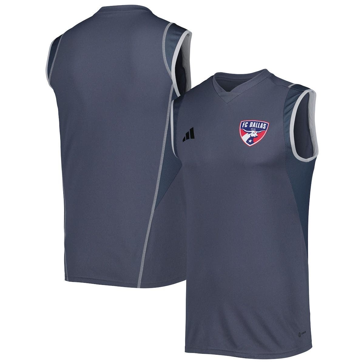 adidas Men's adidas Gray FC Dallas 2023 On-Field Sleeveless Training ...