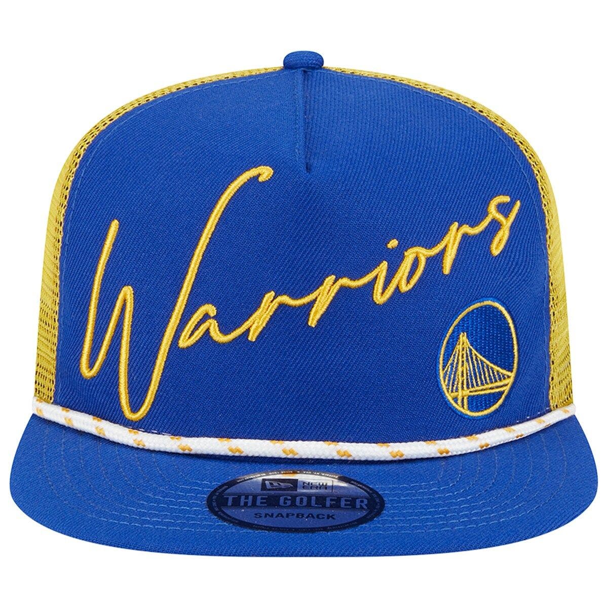 New Era Men's New Era Blue Golden State Warriors Script Logo Golfer ...