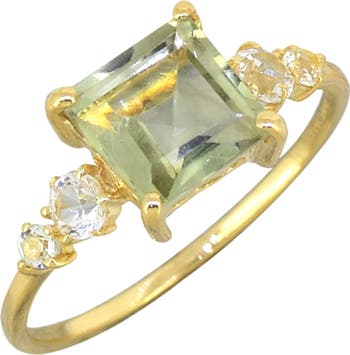 YS GEMS Prasiolite Amethyst & White Topaz Ring | Nordstromrack
