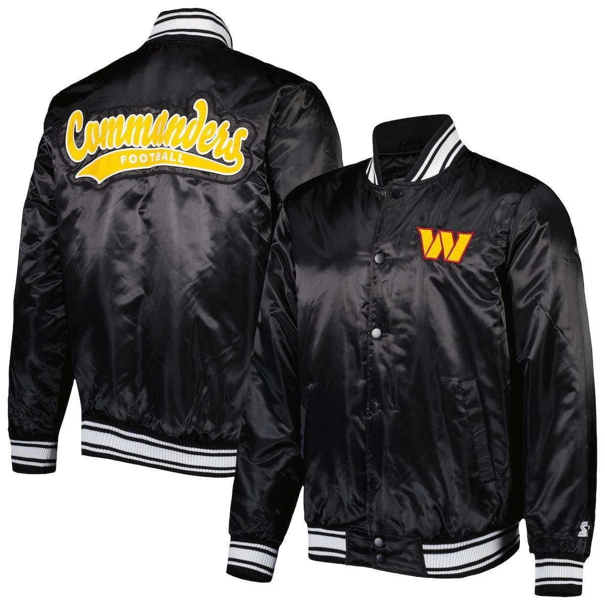 STARTER Men's Starter Black Washington Commanders Locker Room Satin ...