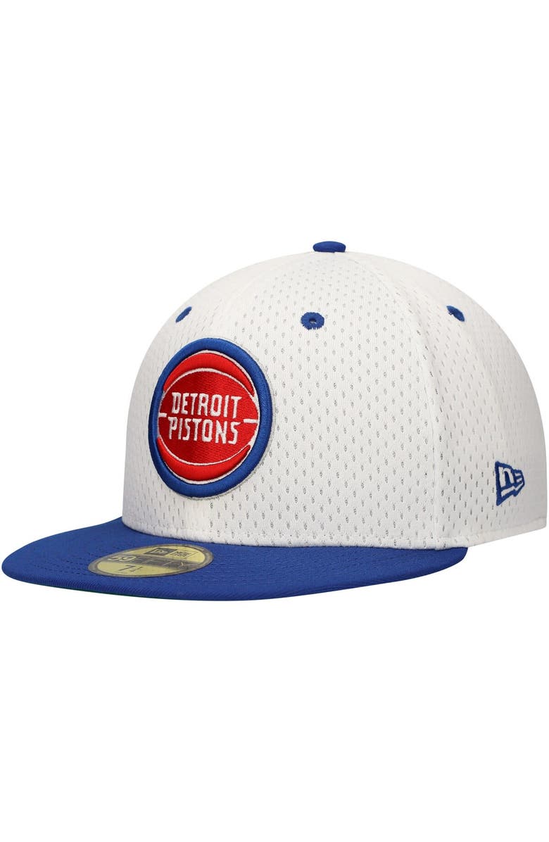 New Era Men's New Era White/Blue Detroit Pistons Throwback 2Tone ...