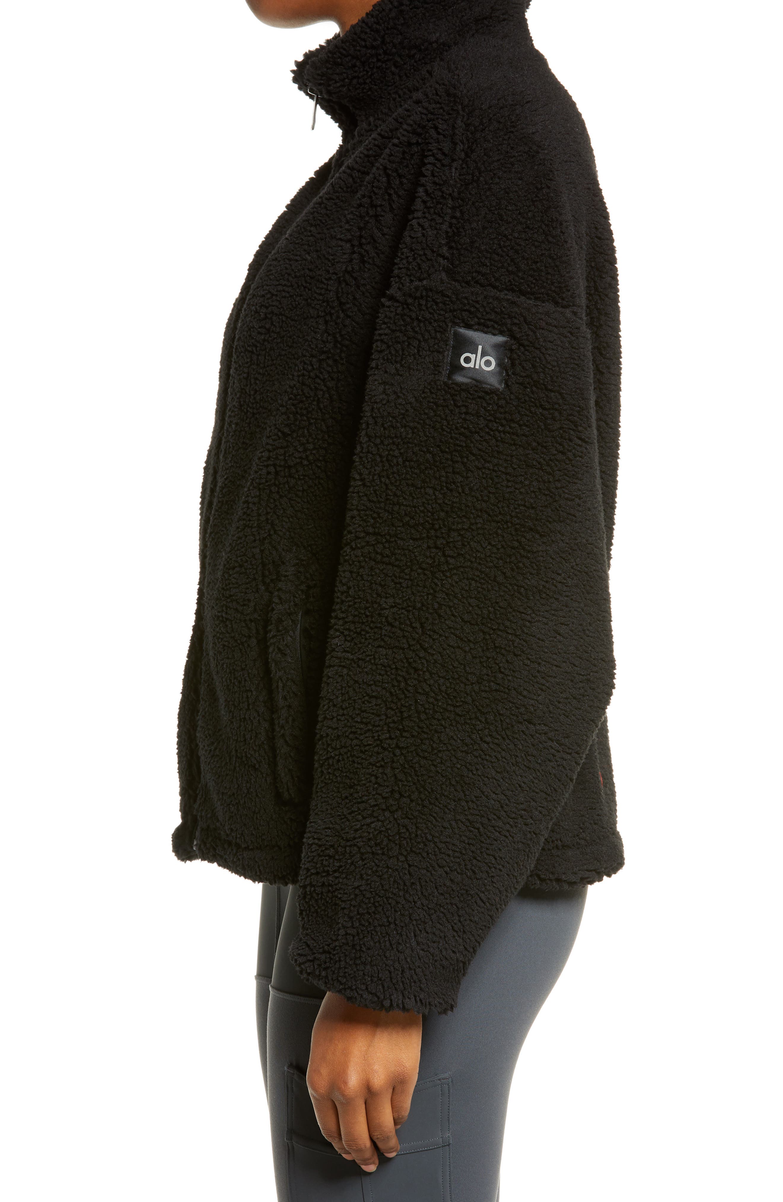 ALO Flurry Faux Fur Jacket, Alternate, color, 001