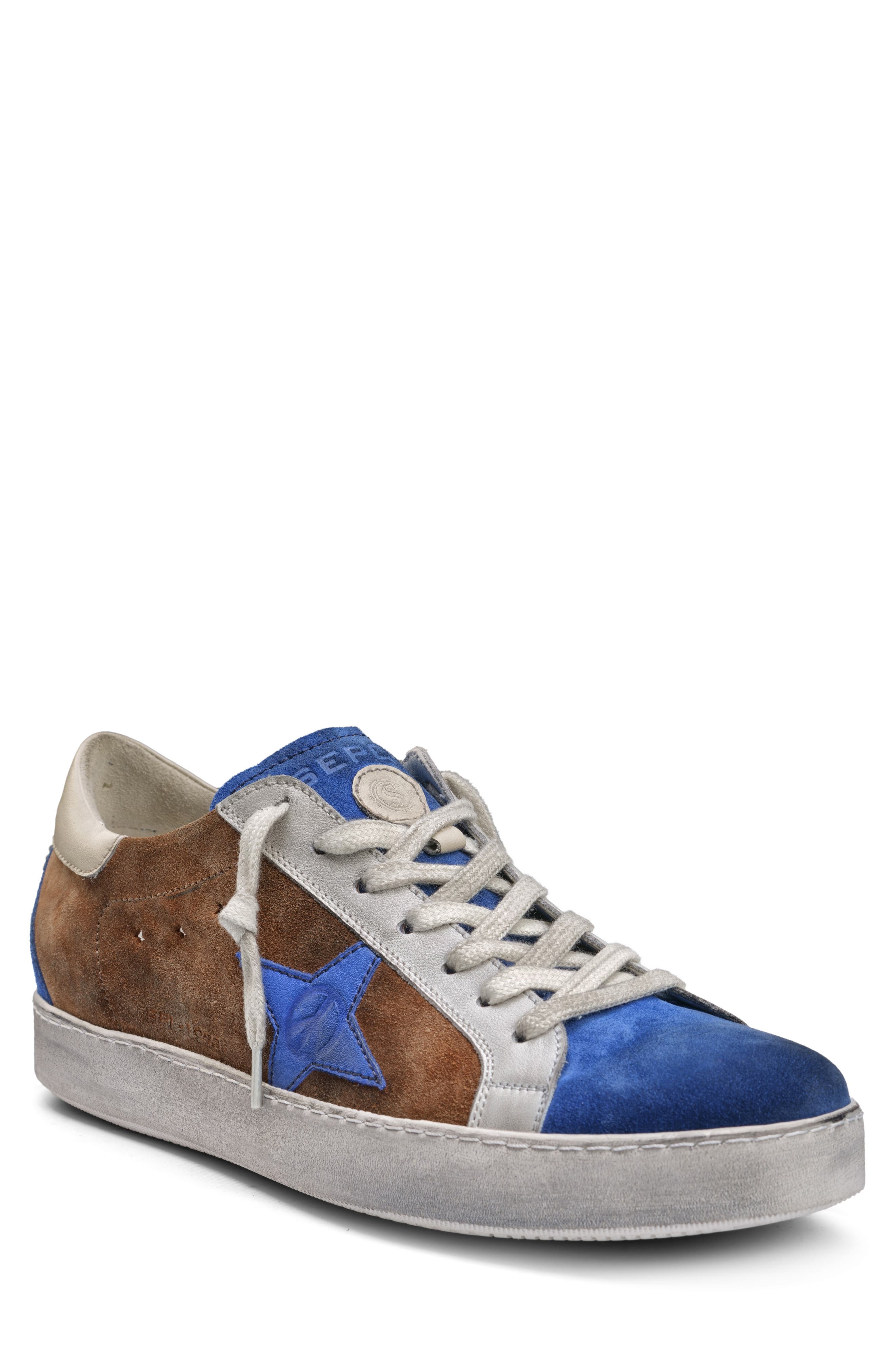 Sepol Blue Beach Leather Sneaker In Navy | ModeSens